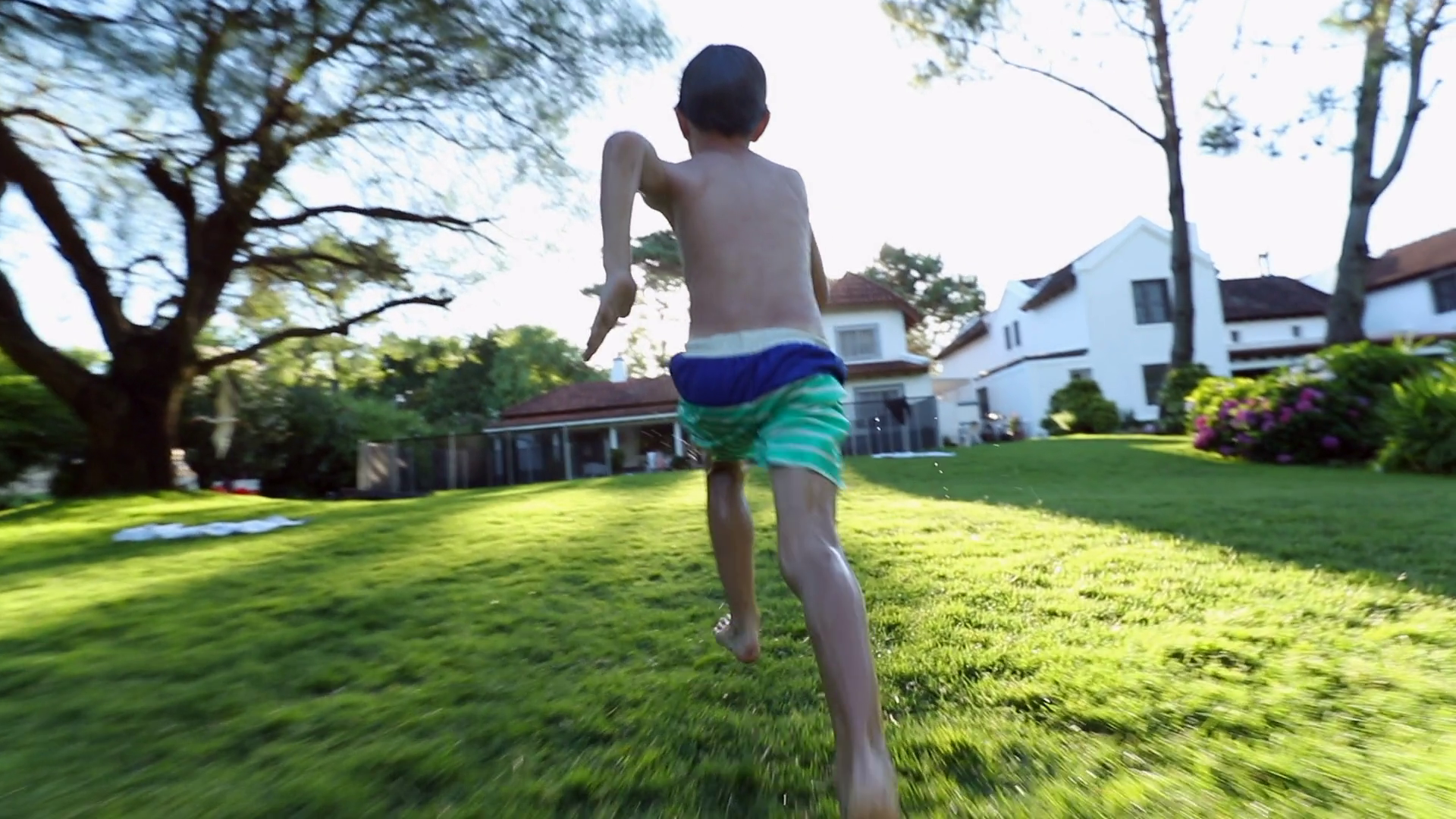 Kid Running Outdoors In Home In Garden Stock Footage SBV-349106754 ...