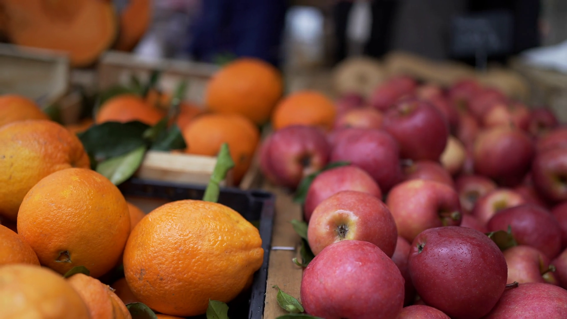 Fruits On Display At Food Market Apples Stock Footage SBV-348974407 ...
