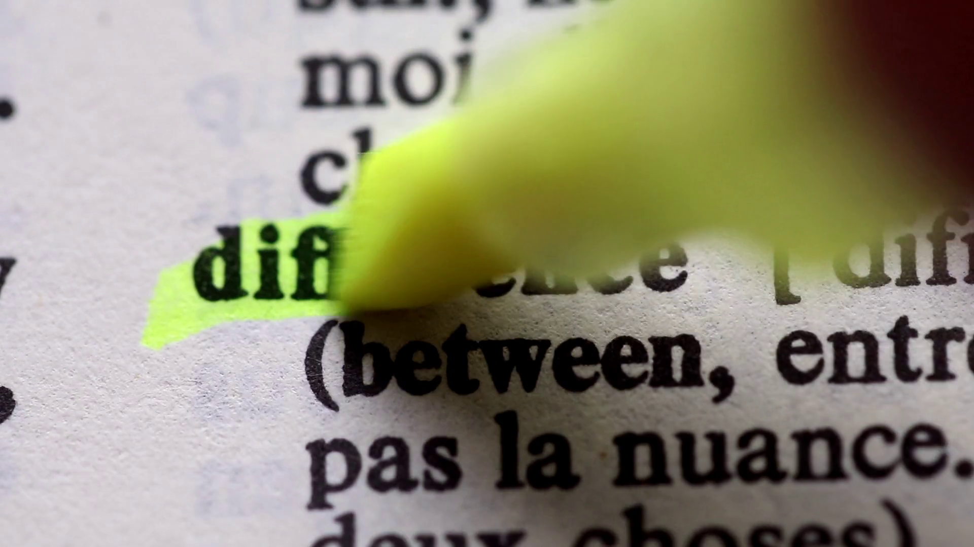 Highlighting Word Difference Definition Stock Footage SBV-348477390 ...
