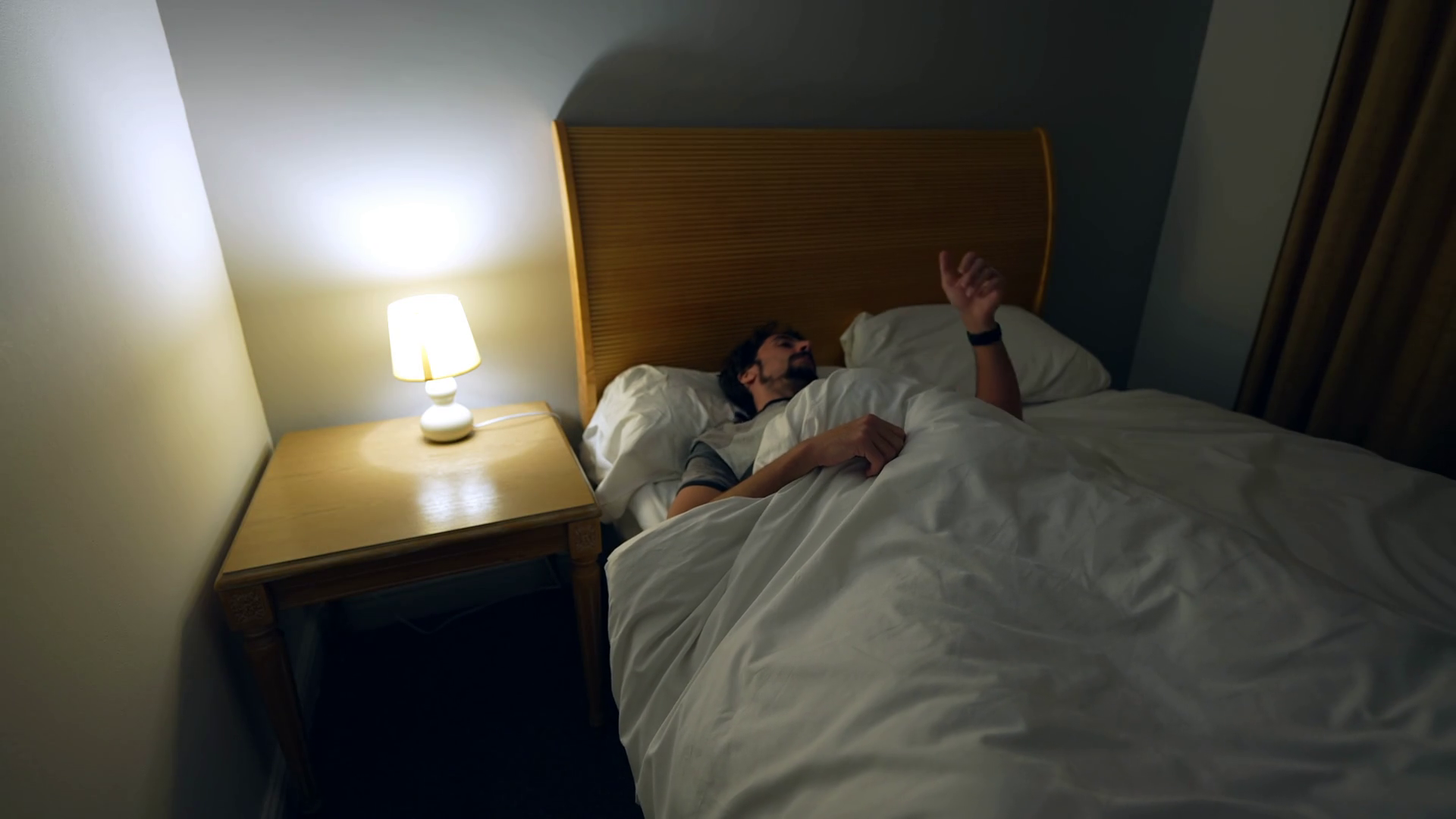 Man Waking Up In Middle Of Night Unable To Stock Footage SBV-348898236 ...
