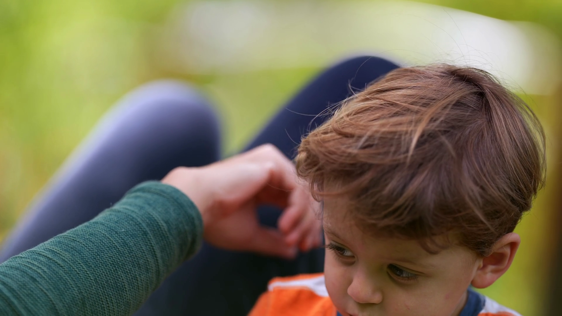 Mother Caressing Child Hair Parent Showing Stock Footage SBV-348896805 ...