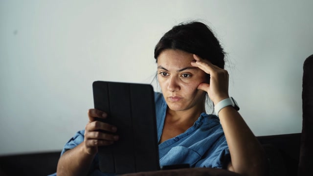 Woman Worried On Laptop Stock Footage: Royalty-Free Video Clips ...