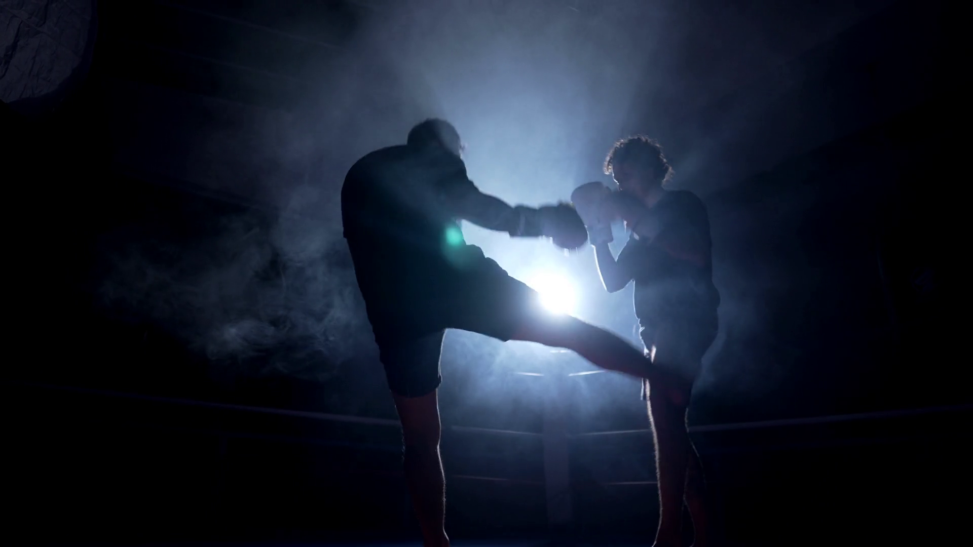 Two Fighters Battling Inside Boxing Ring Stock Footage SBV-348940018 ...