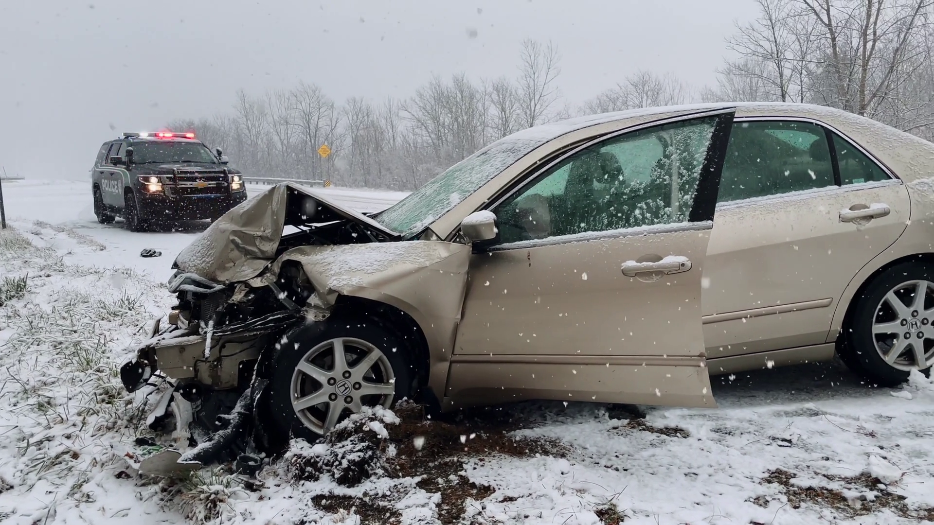 Blizzard Highway Car Accidents Crashes In Stock Footage SBV-347748395 ...