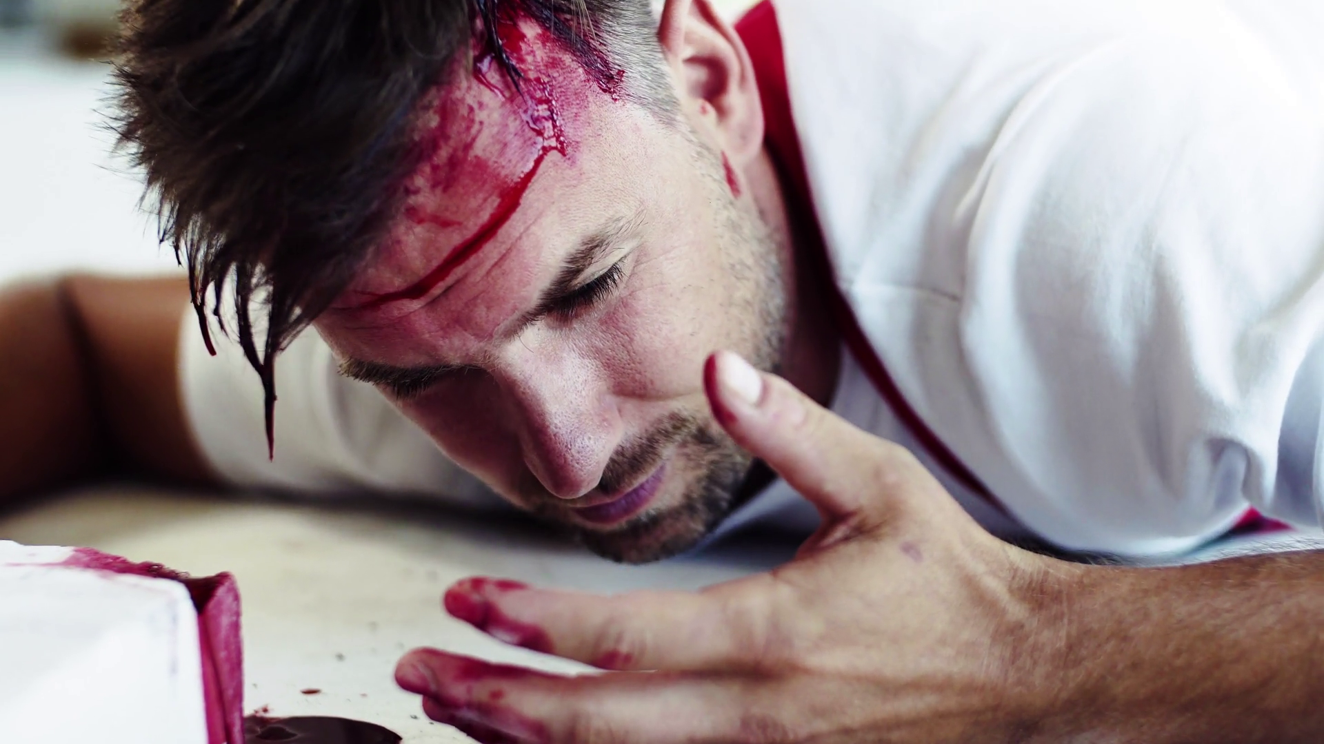 A Close-up Of Man Worker With Bleeding Wound Stock Footage SBV ...