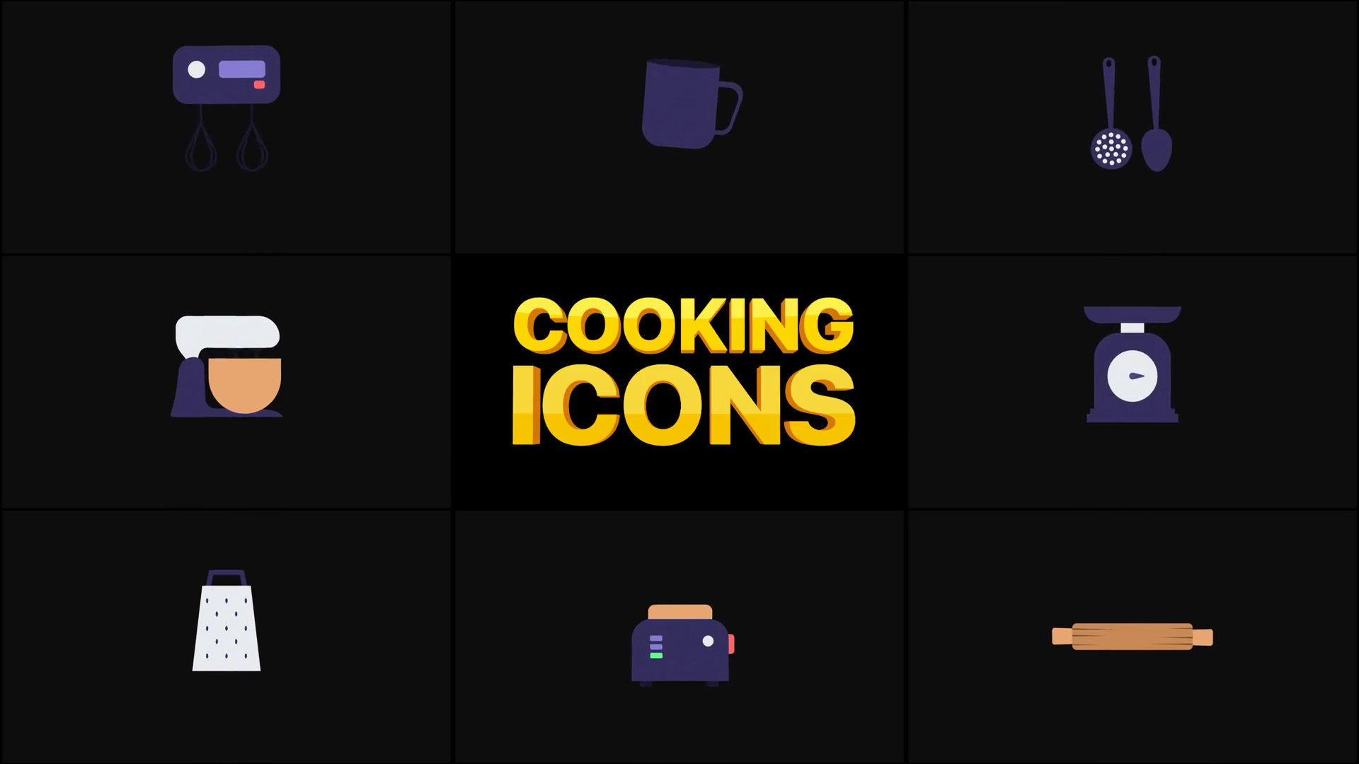 Cooking Icons Animations Perfect Mobile Stock Motion Graphics SBV ...