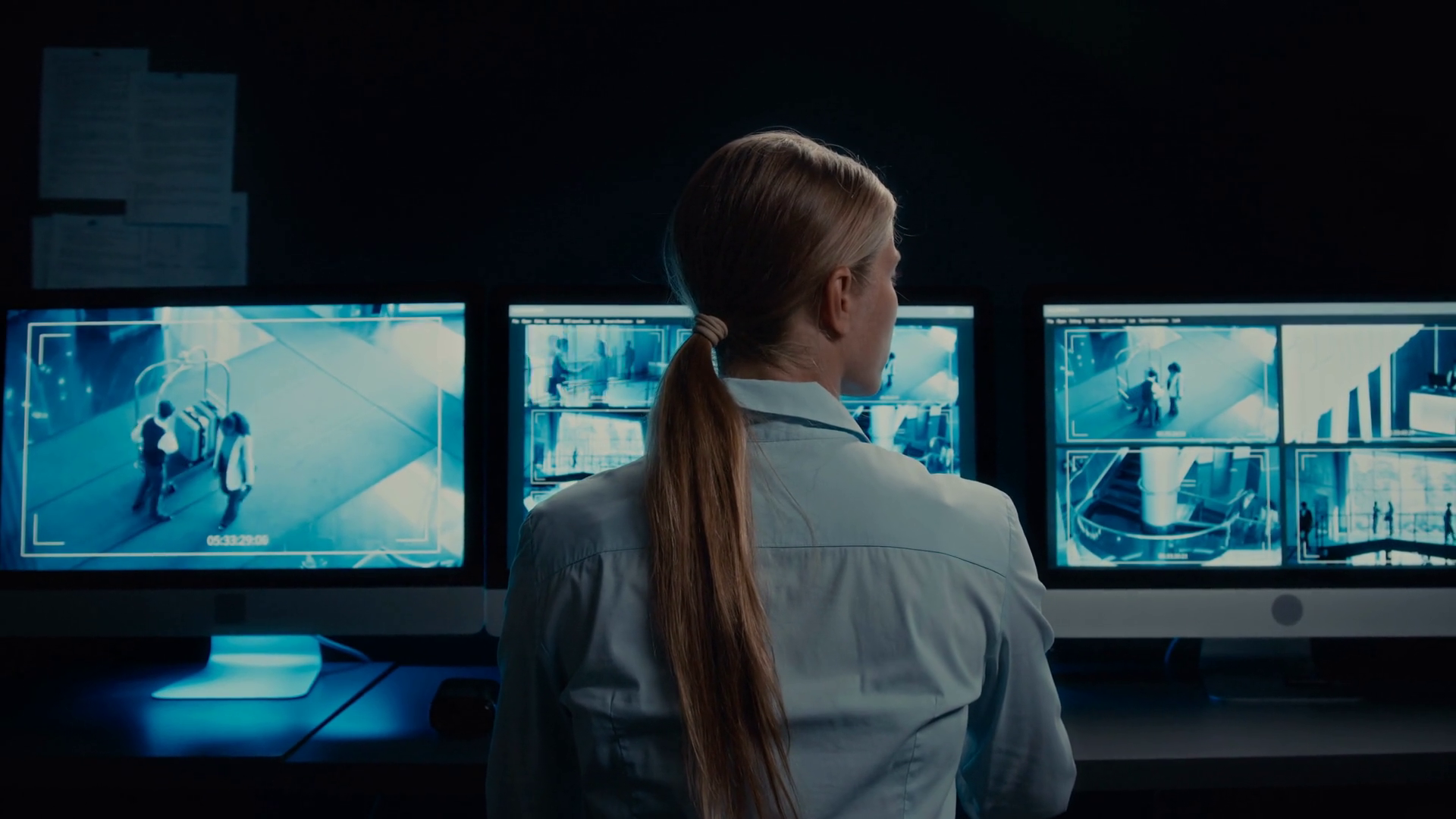 Medium Rear Shot Of Blonde Female Security Stock Footage SBV-349331327 ...