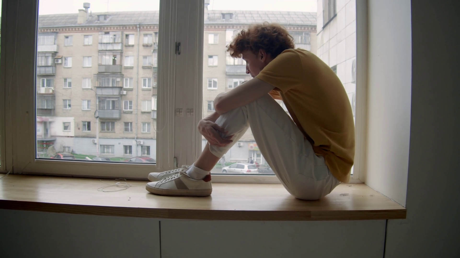 Side Full Shot Of Exhausted Sad Gen Z Guy In Stock Footage SBV ...