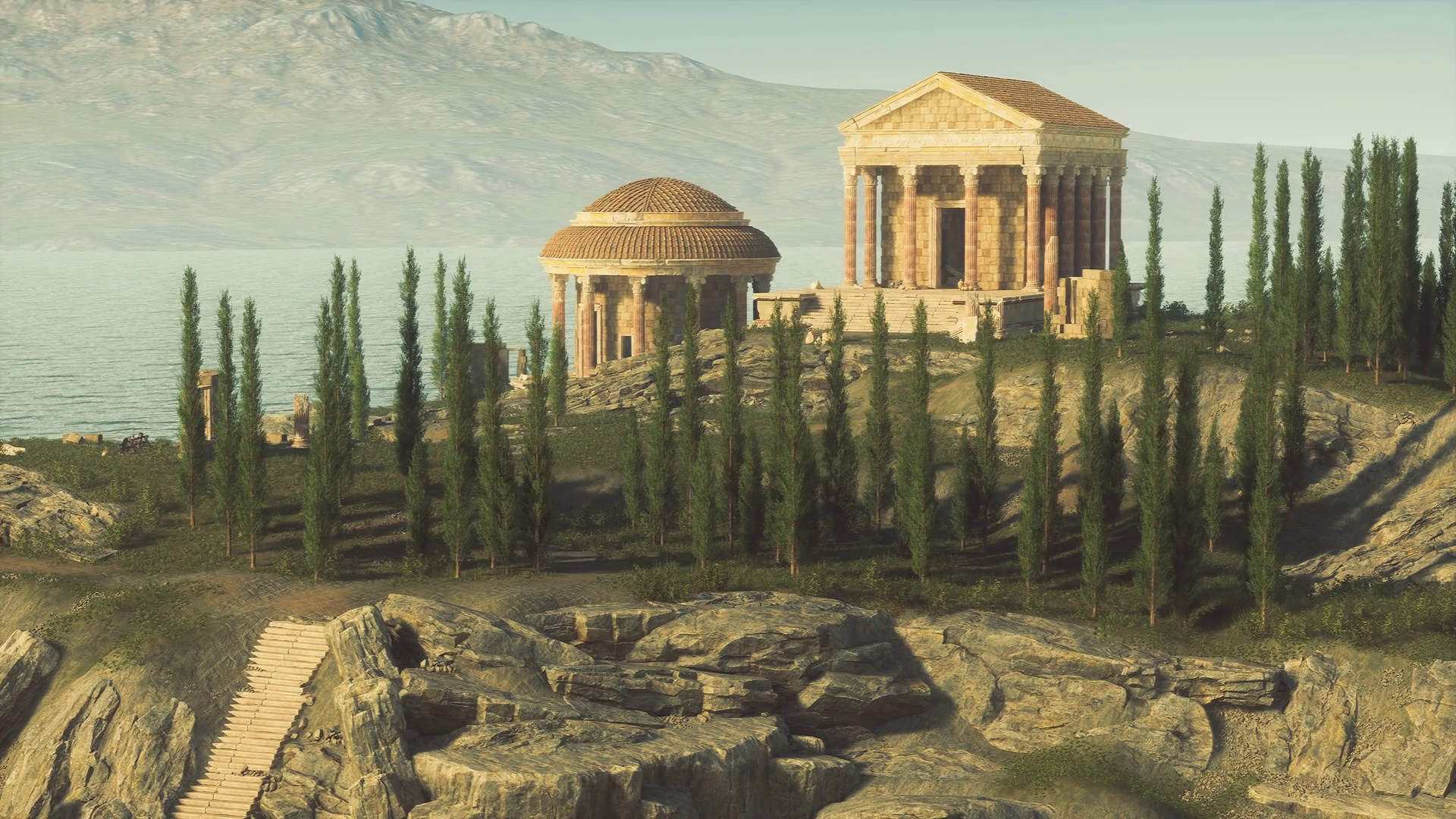 Ruins Of Ancient Roman Temple Overlooking Stock Motion Graphics SBV ...