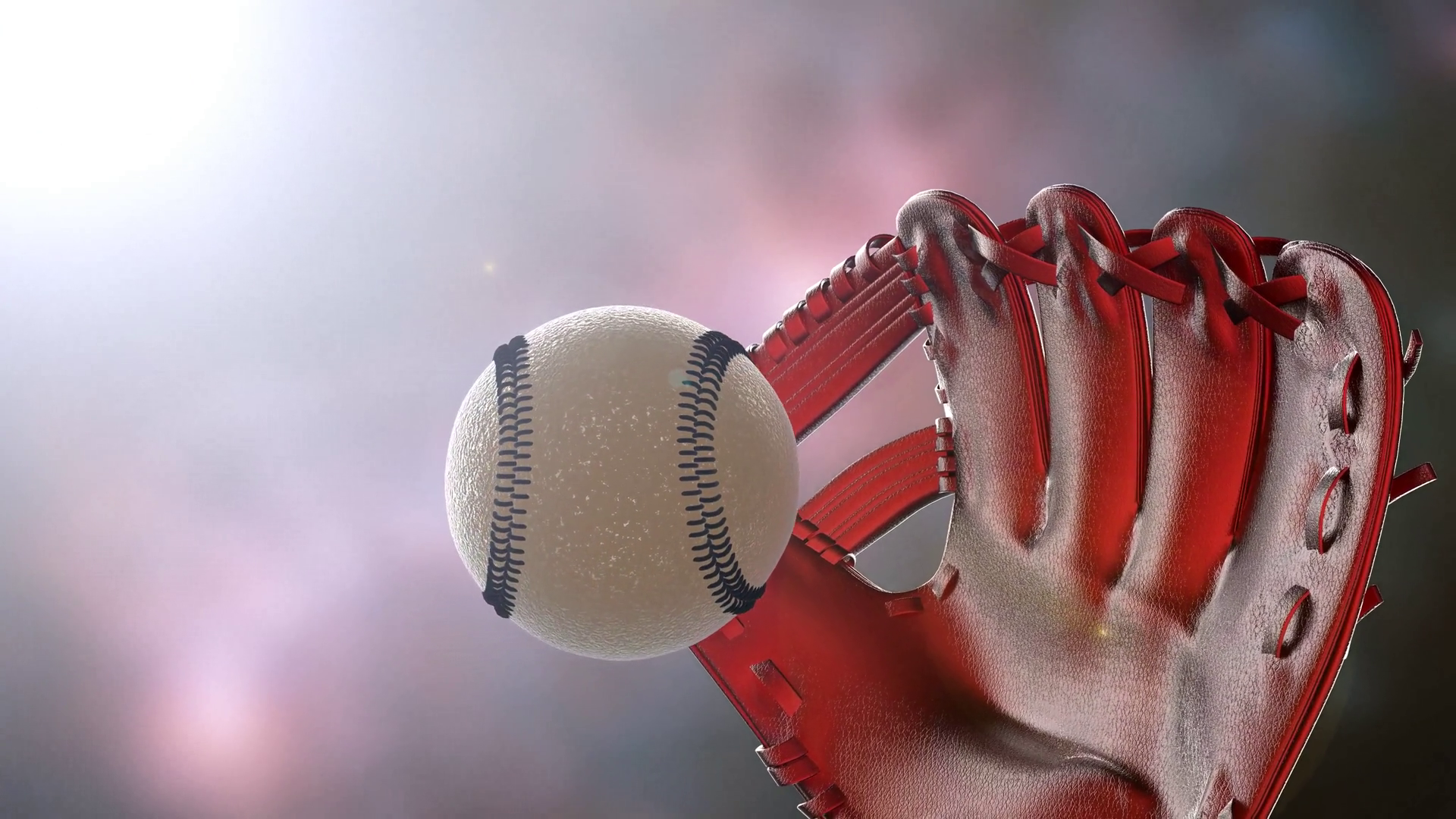 Baseball Mitt On Bokeh Background With Light Stock Footage SBV ...