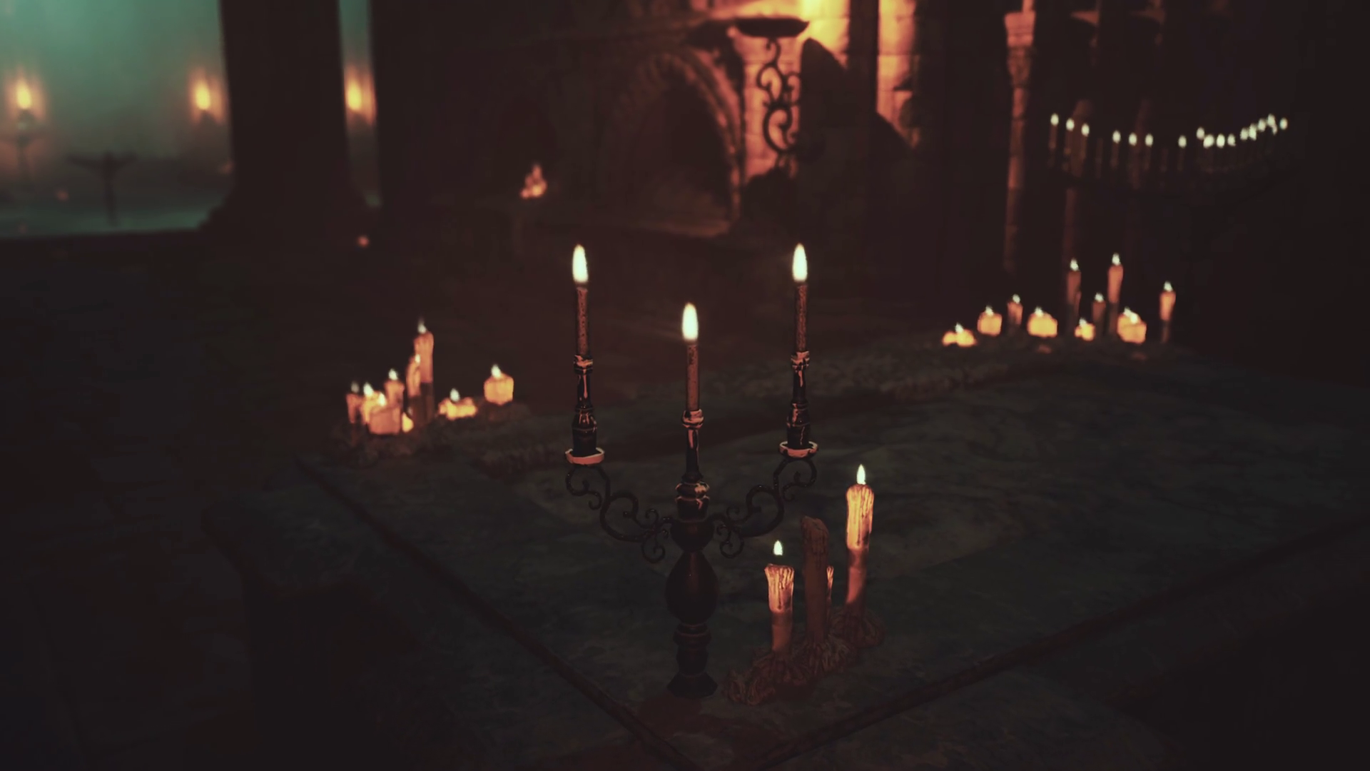 Dimly Lit Church Interior With Group Of Stock Motion Graphics SBV ...