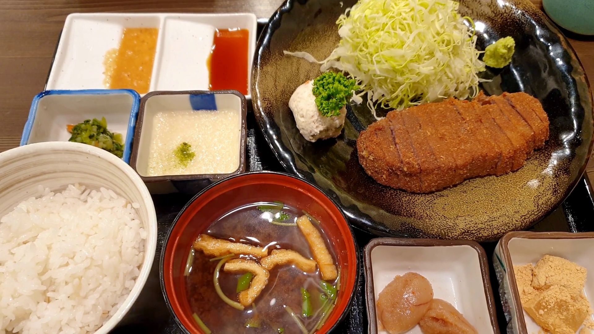 Gyukatsu Japanese Food Set Deep Fired Beef Stock Footage SBV-347794664 ...