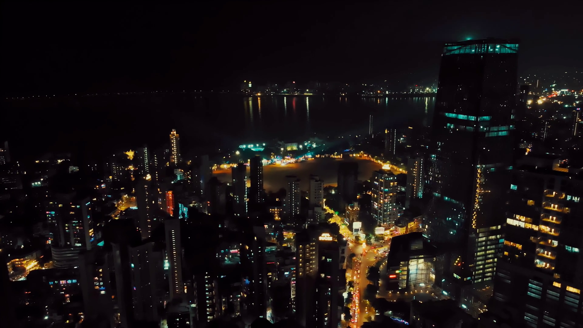 Aerial View Of Mumbai At Night During Diwali Stock Footage SBV ...