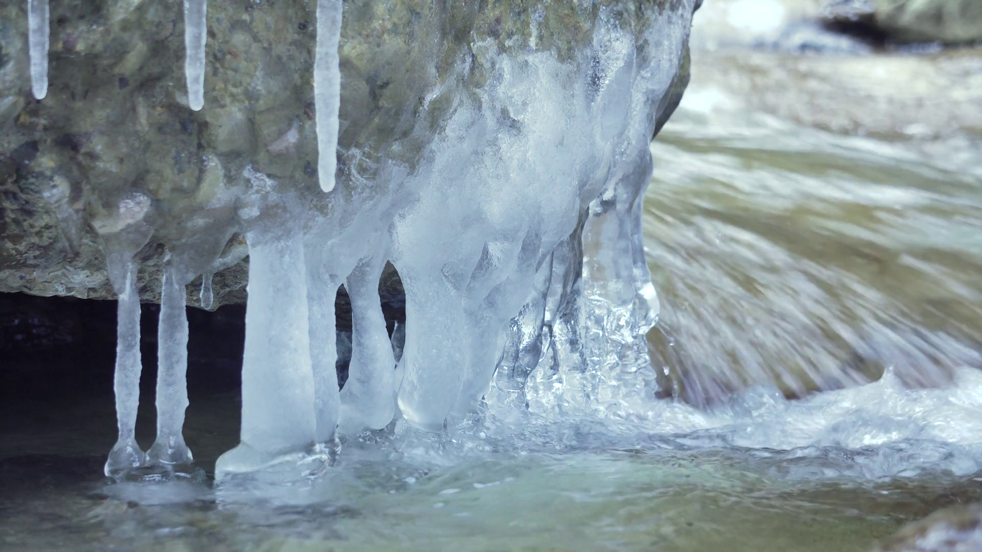 Ice Melting In Spring At Frozen River Water Stock Footage SBV-351675582 ...