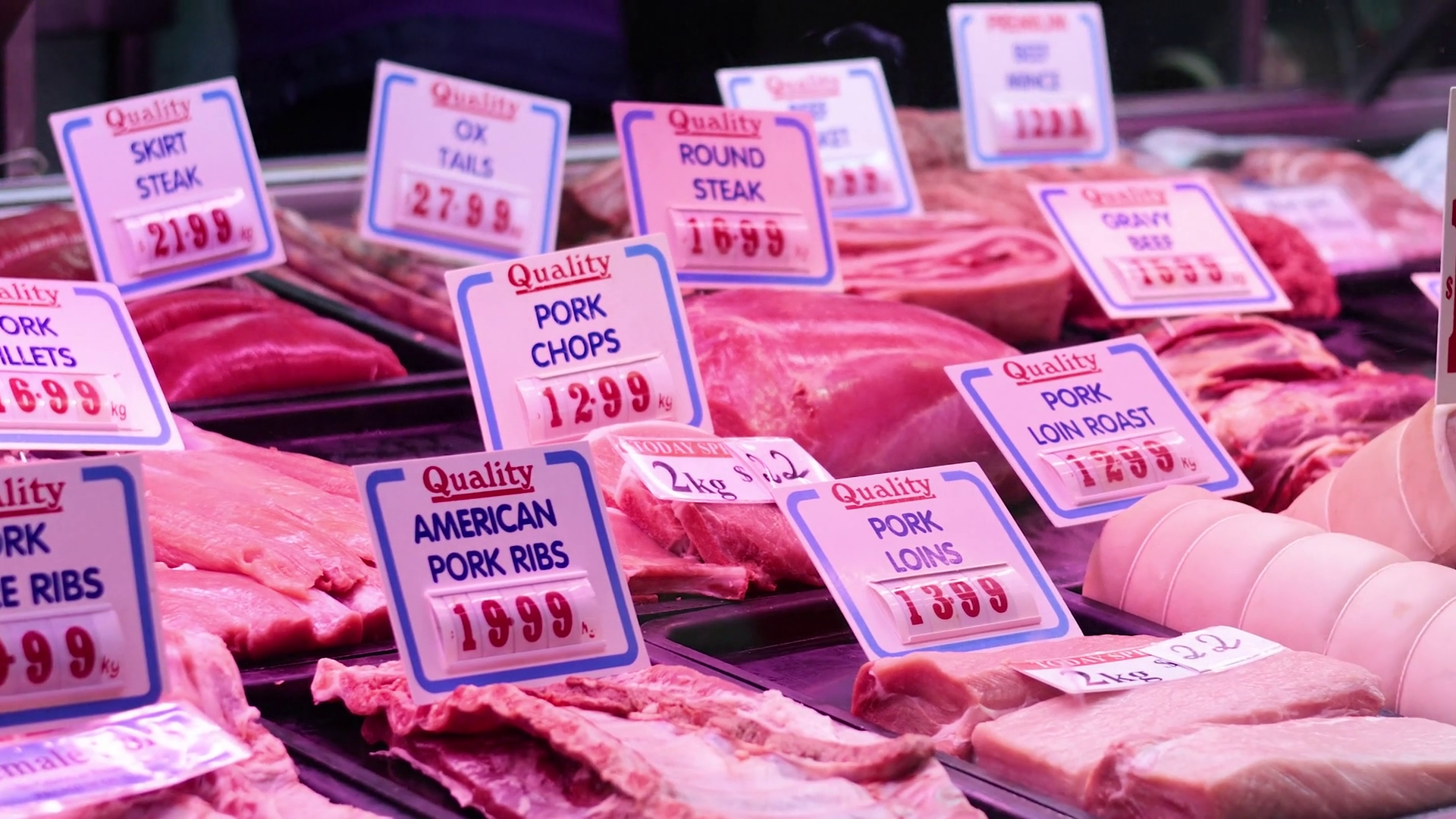 Meat Display At Queen Victoria Market Stock Footage SBV-352303594 ...