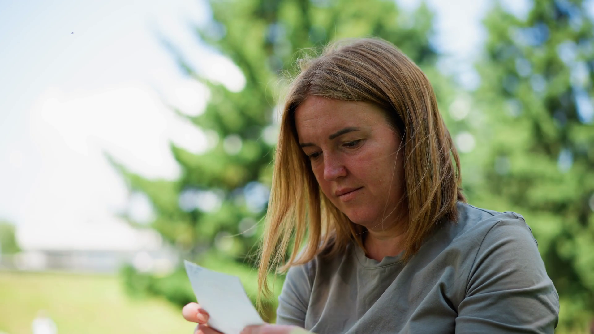 Woman Reading Book Outdoors Discovering Stock Footage SBV-353134252 ...