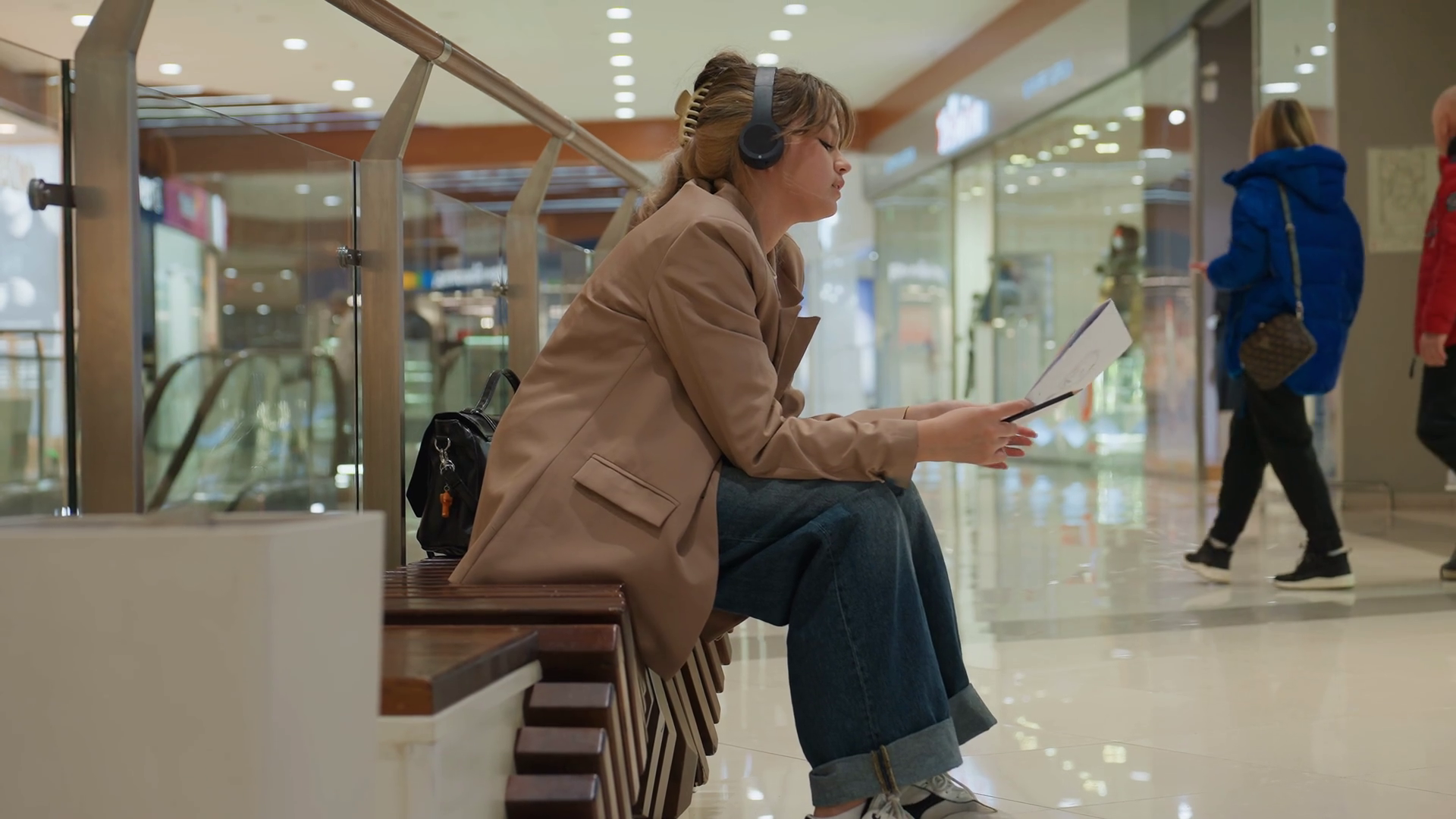 Solitary Sad Girl Isolated Young Woman Stock Footage SBV-353311599 ...