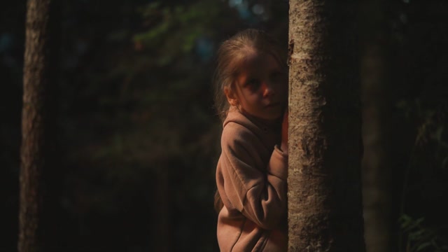 Scared Girl Lost In Forest Stock Footage: Royalty-Free Video Clips ...