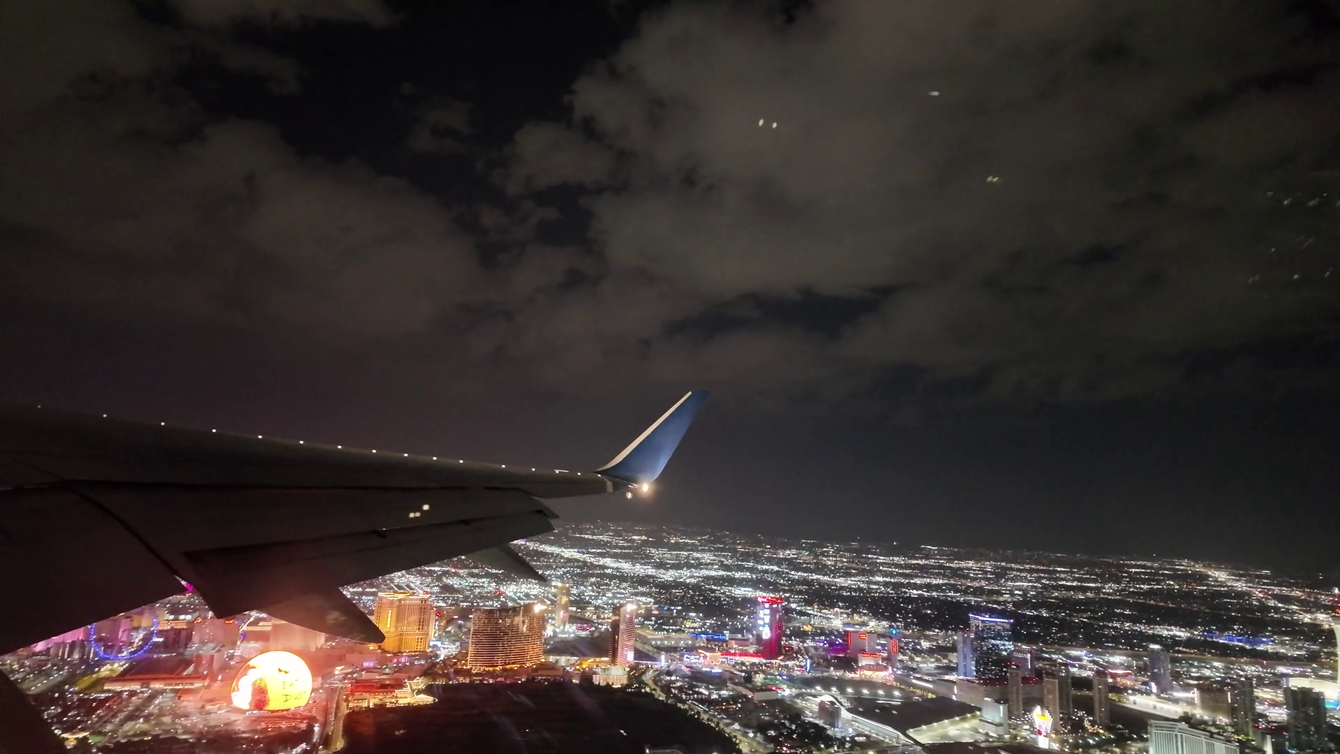 Airplane Flying Past Las Vegas Strip At Stock Footage SBV-352784270 ...