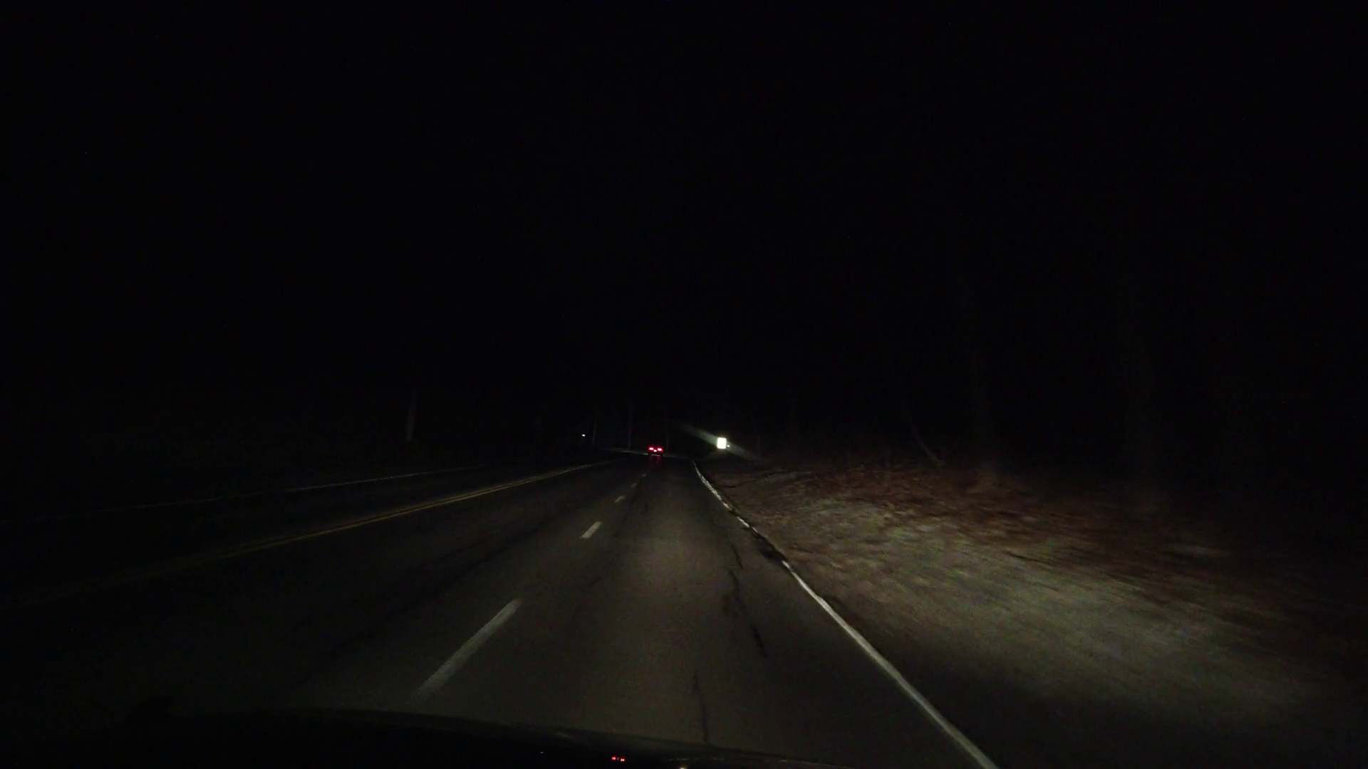 Following Car At Night On Road With Oncoming Stock Footage SBV ...