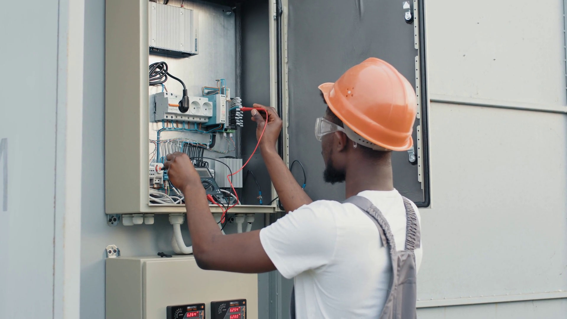 African American Electrician In Uniform Stock Footage SBV-348482804 ...