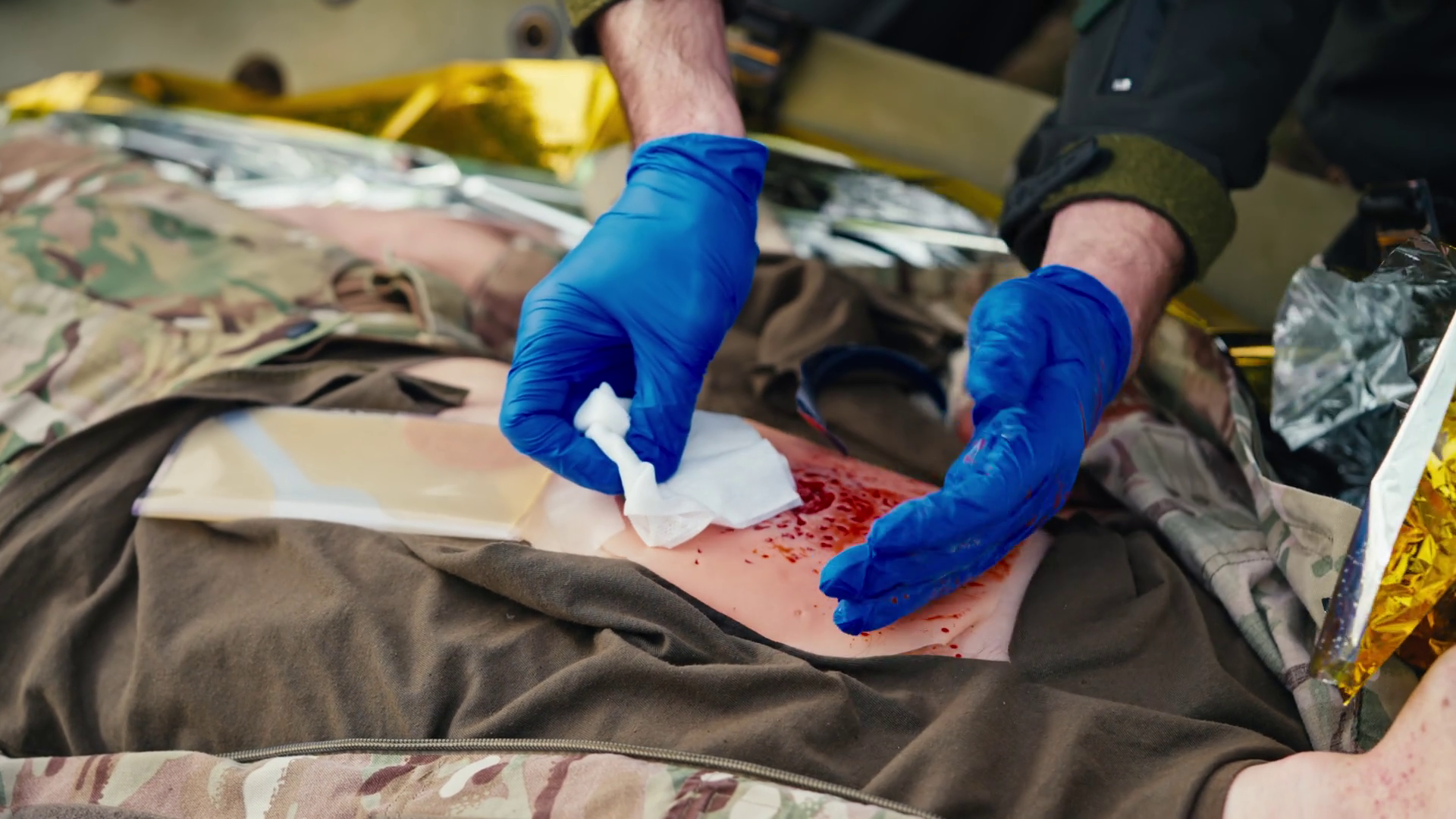 Close Up Confident Military Medic With Blue Stock Footage SBV-349011234 ...