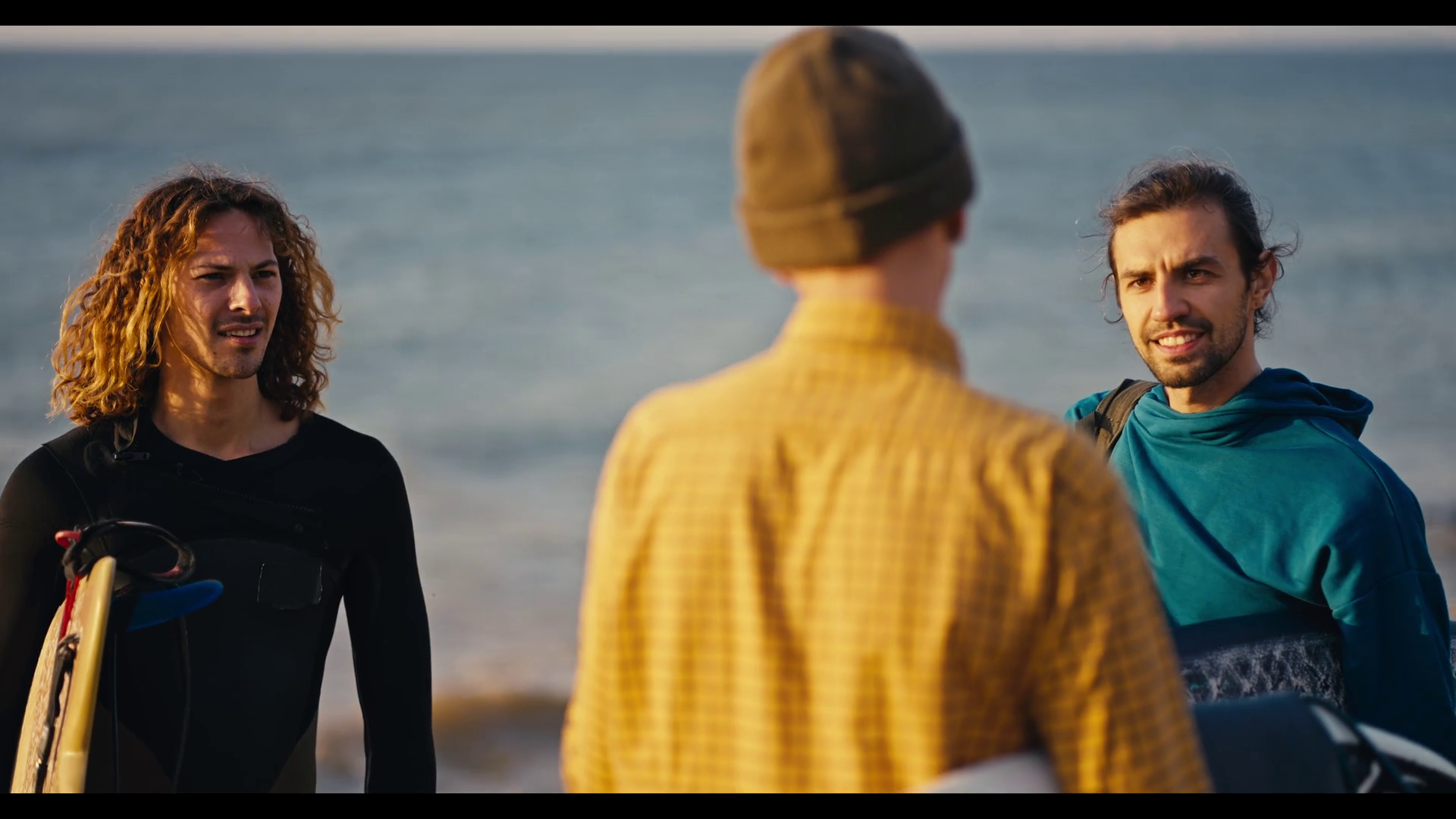 Three Surfer Guys Communicate Look At On Stock Footage SBV-348647710 ...