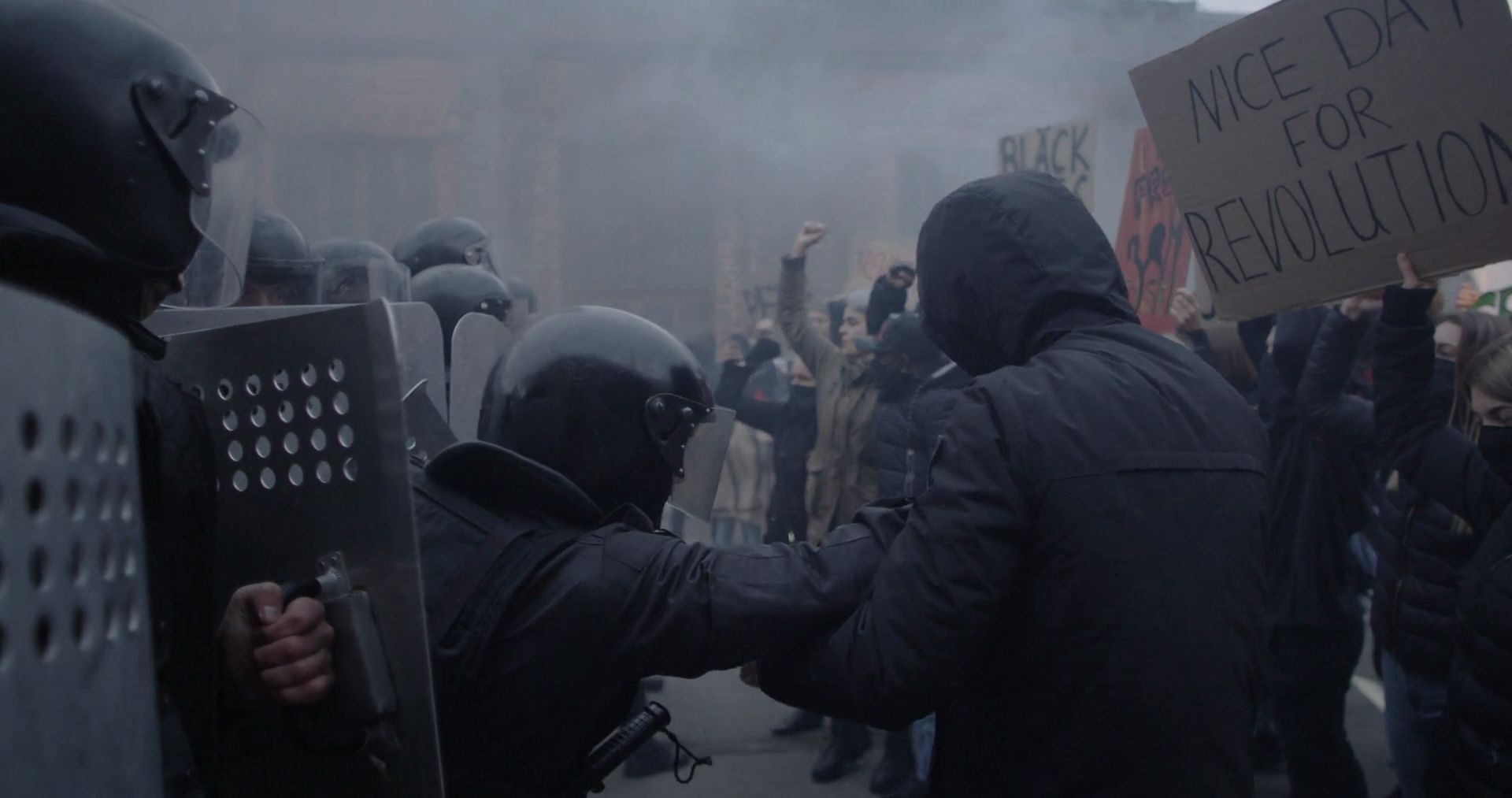 People Confronting Police People Chanting Stock Footage SBV-348414240 ...