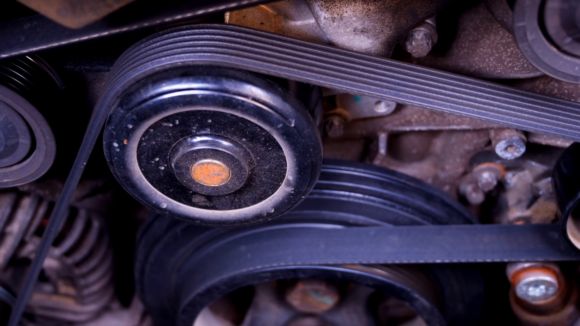 Close Up Of Car Belts In Engine Bay Stock Footage SBV-352435816 ...