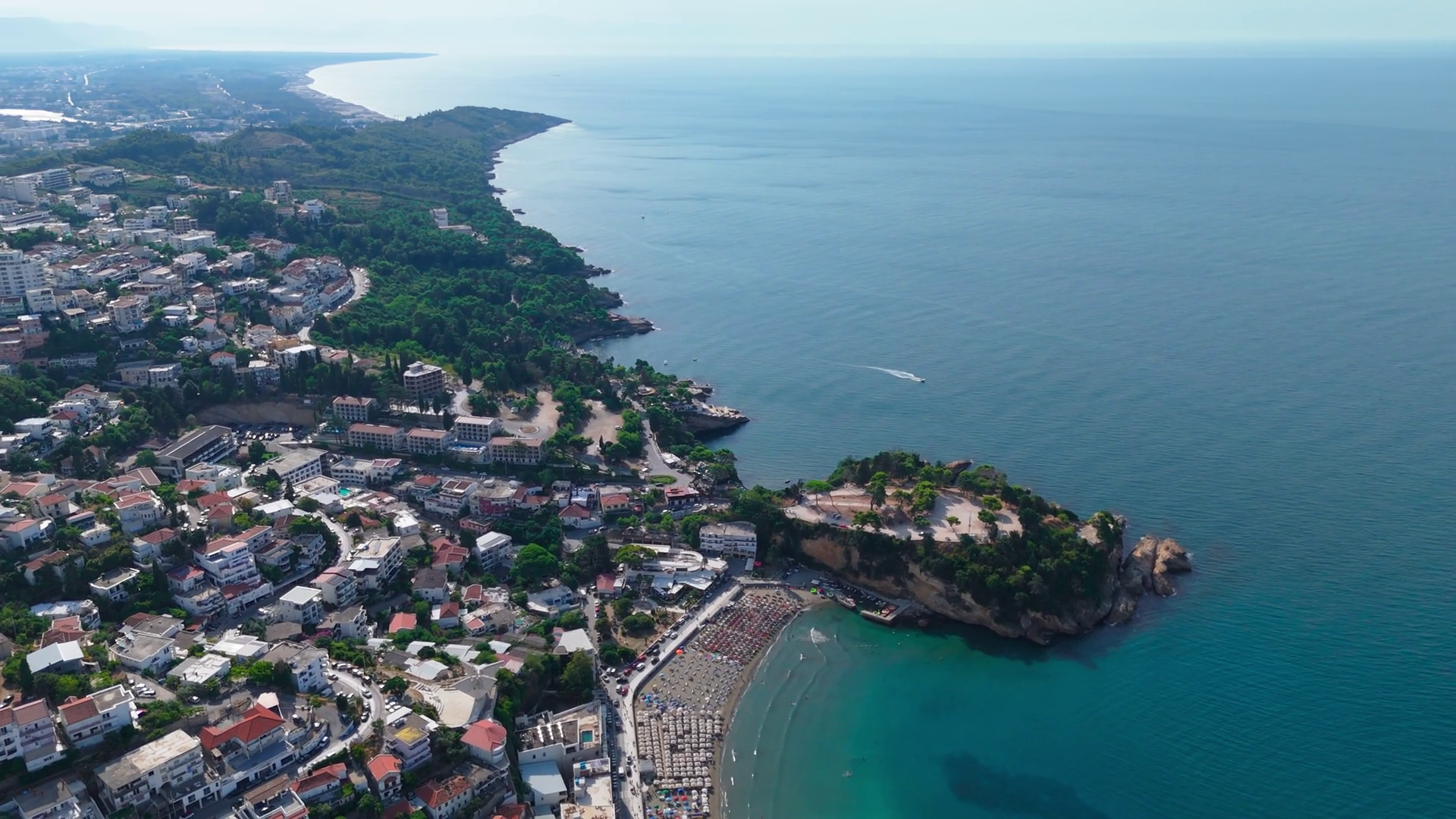 Drone Shot: Historic Old Town Sea Horizon Stock Footage SBV-352755068 ...