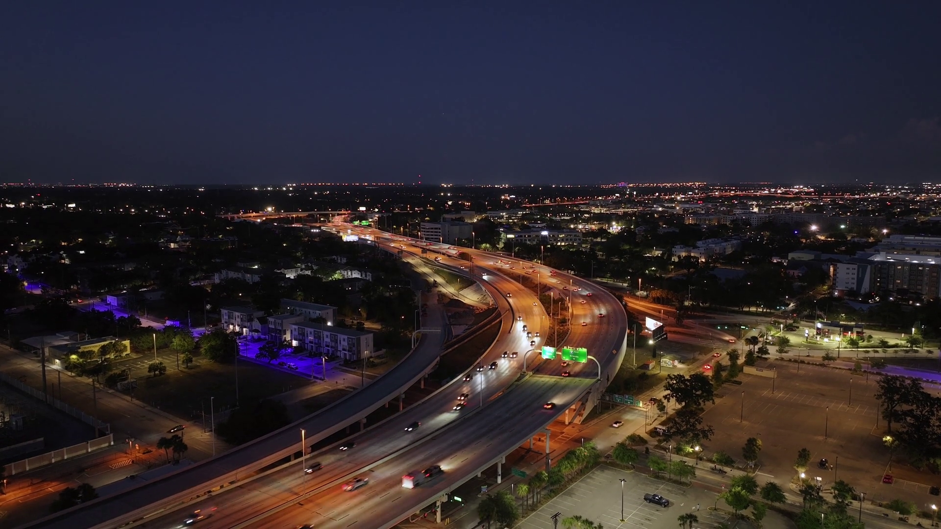 Downtown Tampa Night Aerial Go Bucs Mural Stock Footage SBV-352152511 ...