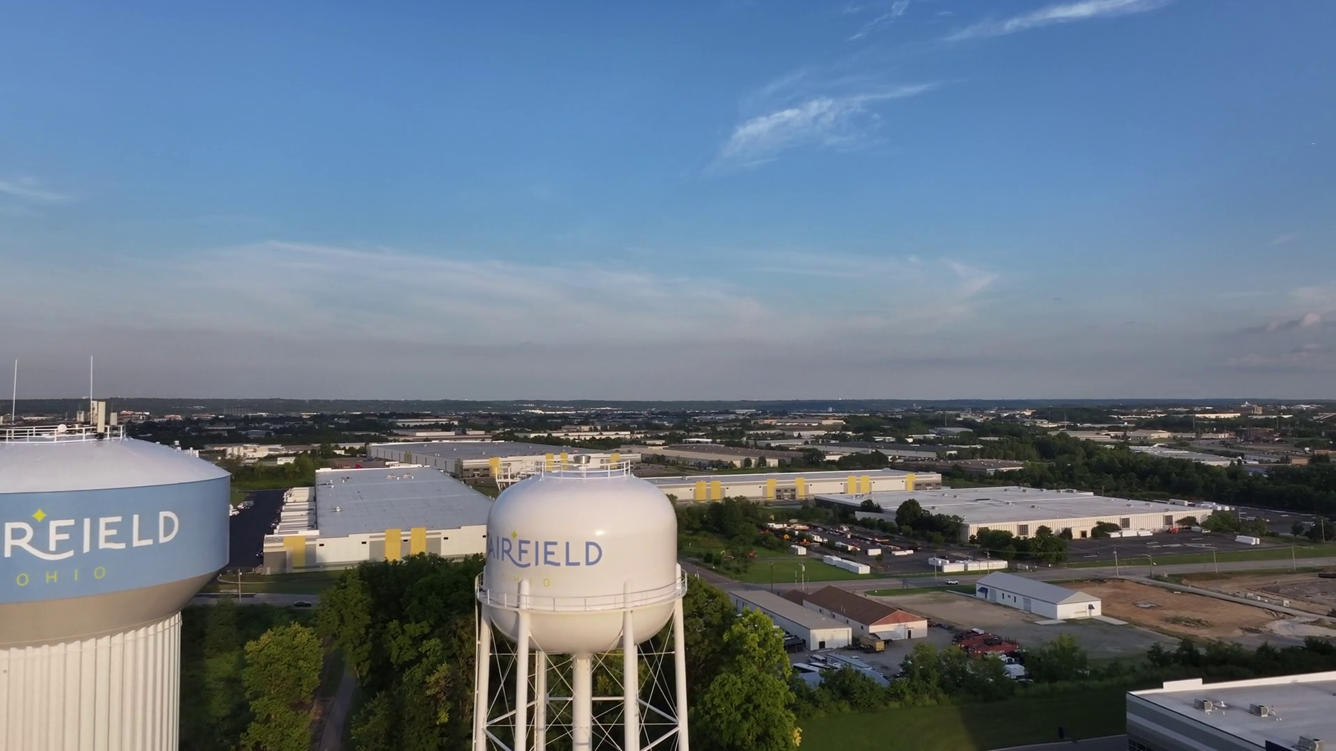 Aerial View Of Fairfield Water Towers United Stock Footage SBV ...