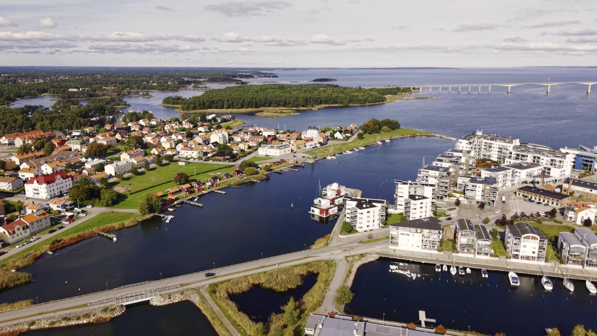Aerial View Of Kalmar City Showcases Bridge Stock Footage SBV-353209036 ...