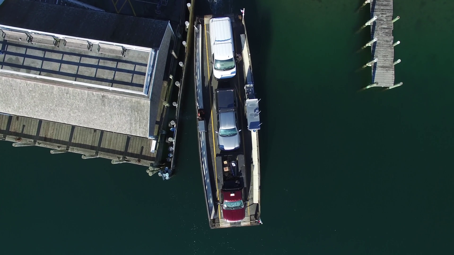 Aerial View Of Chappaquiddick Ferry Carrying Stock Footage SBV ...