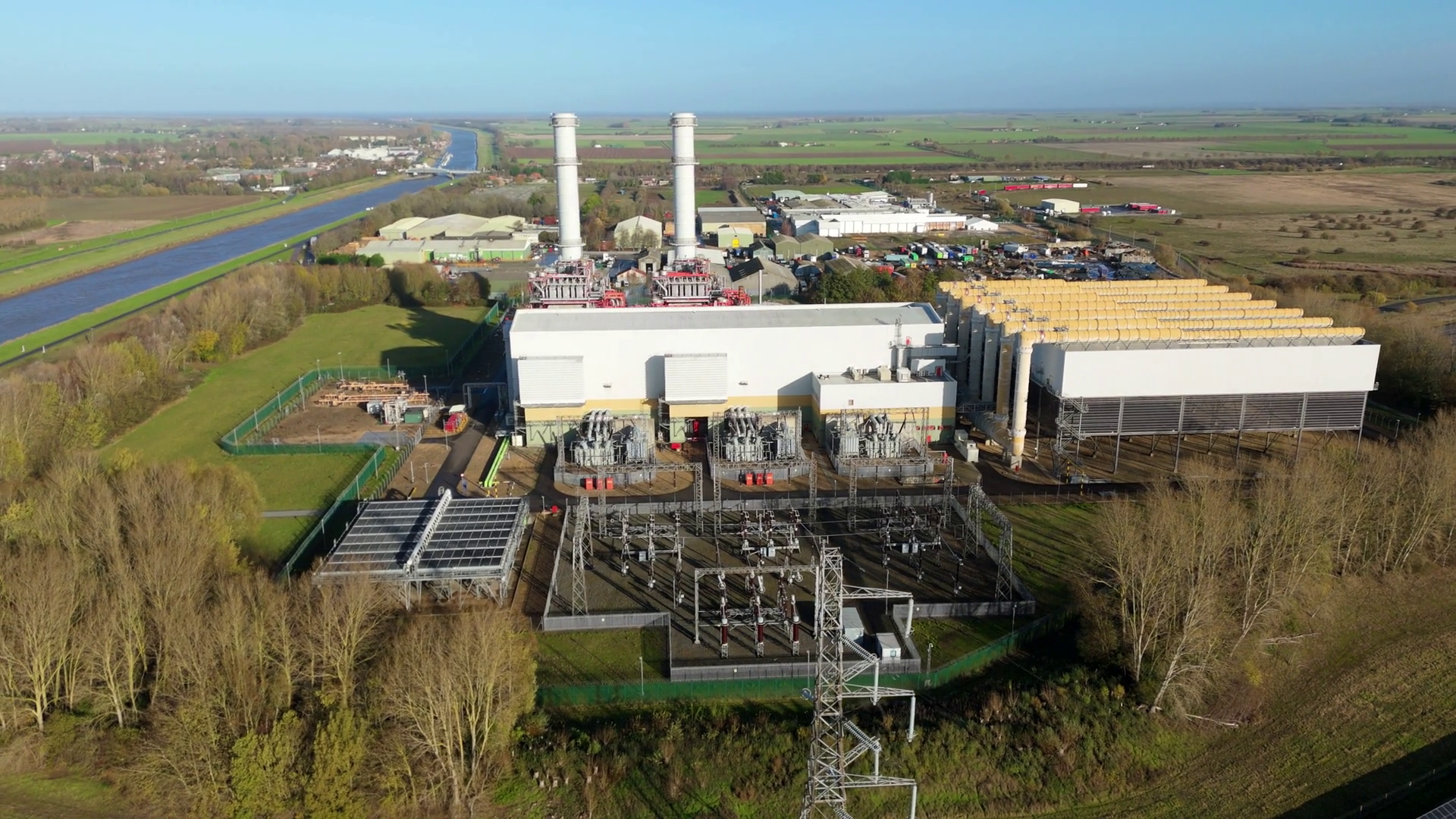Aerial View Of Centenary Way Power Plant Stock Footage SBV-353401001 ...