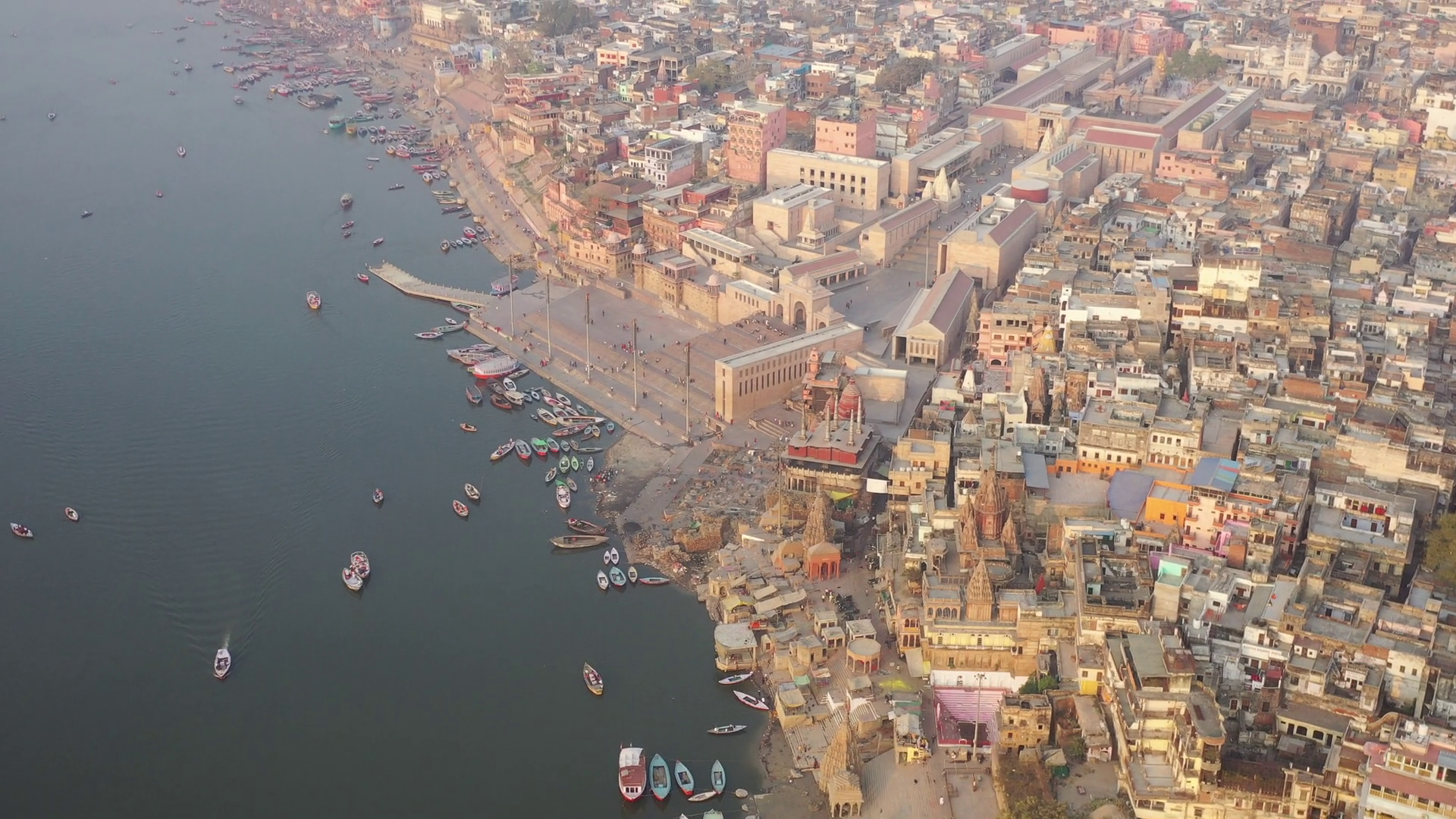 Aerial View Of Varanasi Spiritual Capital Of Stock Footage SBV ...