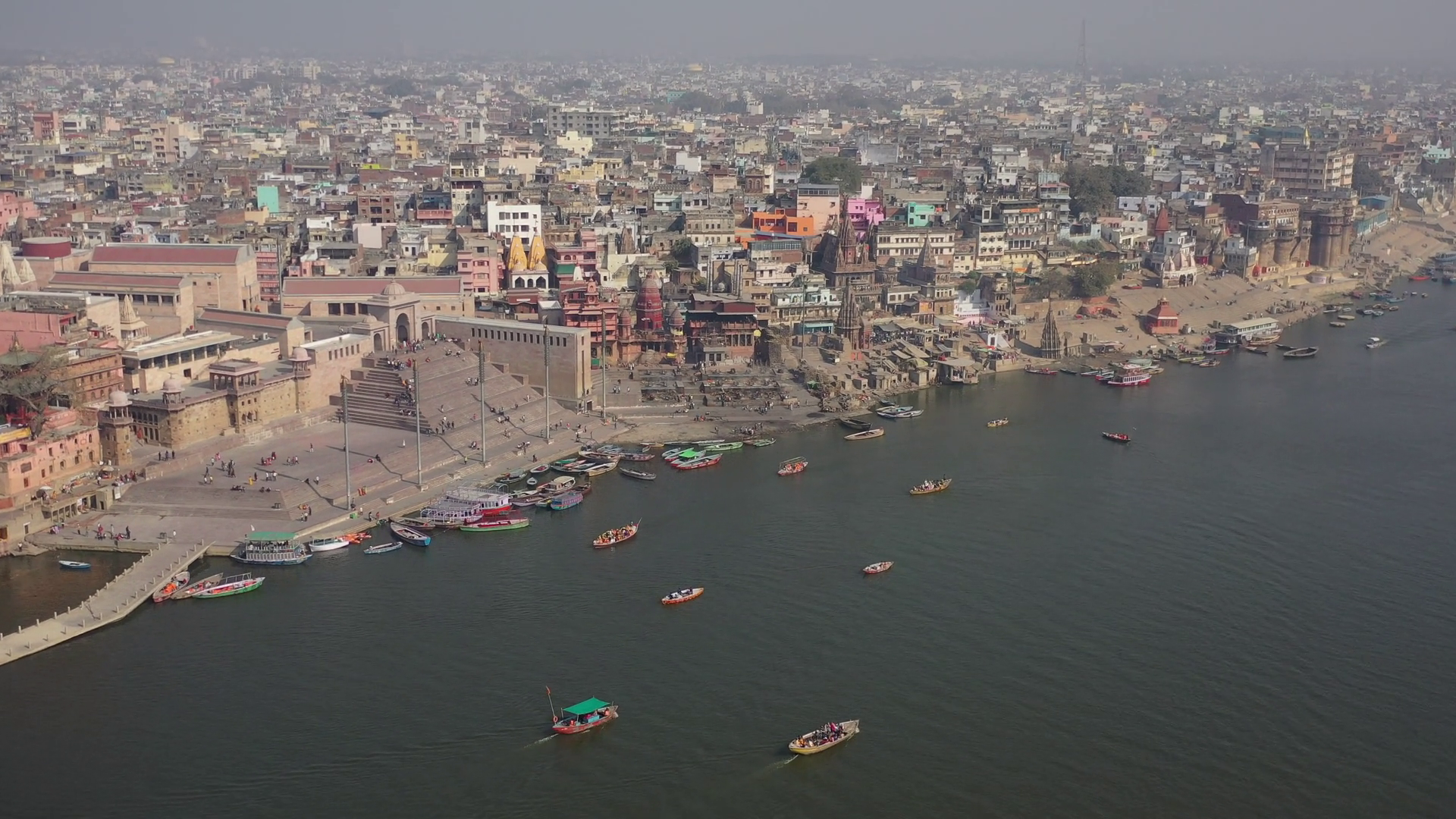 Aerial View Of Varanasi Spiritual Capital Of Stock Footage SBV ...