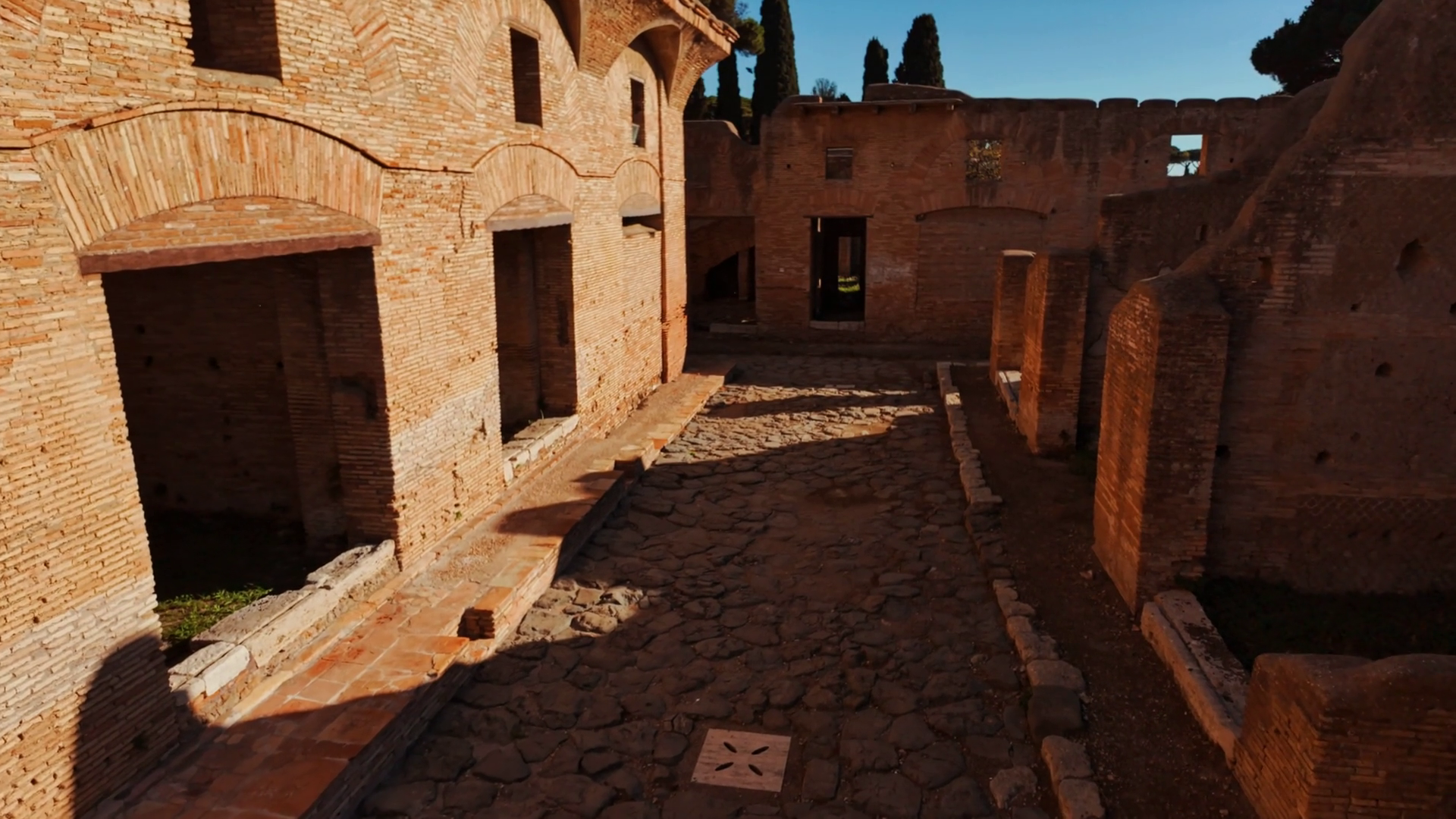 The Via Dei Balconi In Ostia Antica Old Port Stock Footage SBV ...