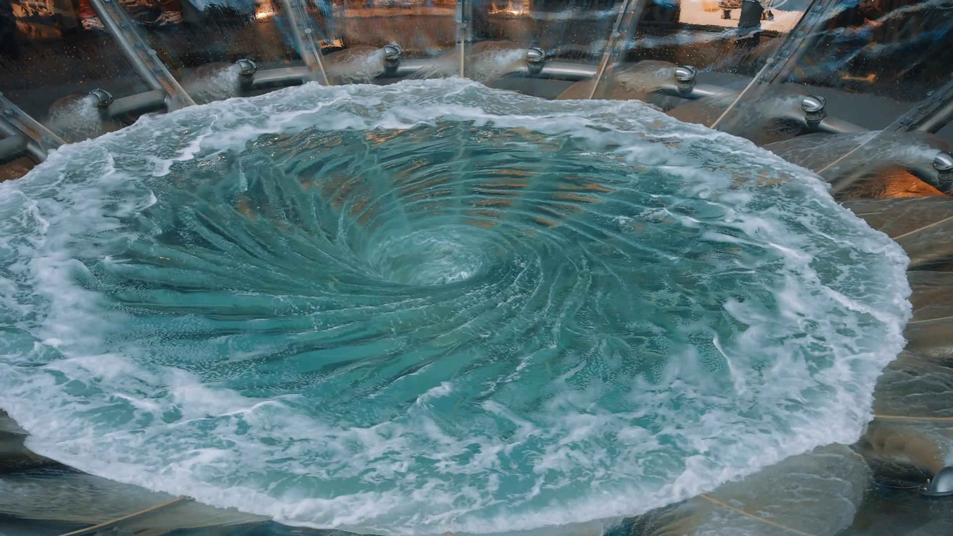 Artificial Whirlpool In Shopping Mall Stock Footage SBV-352974277 ...
