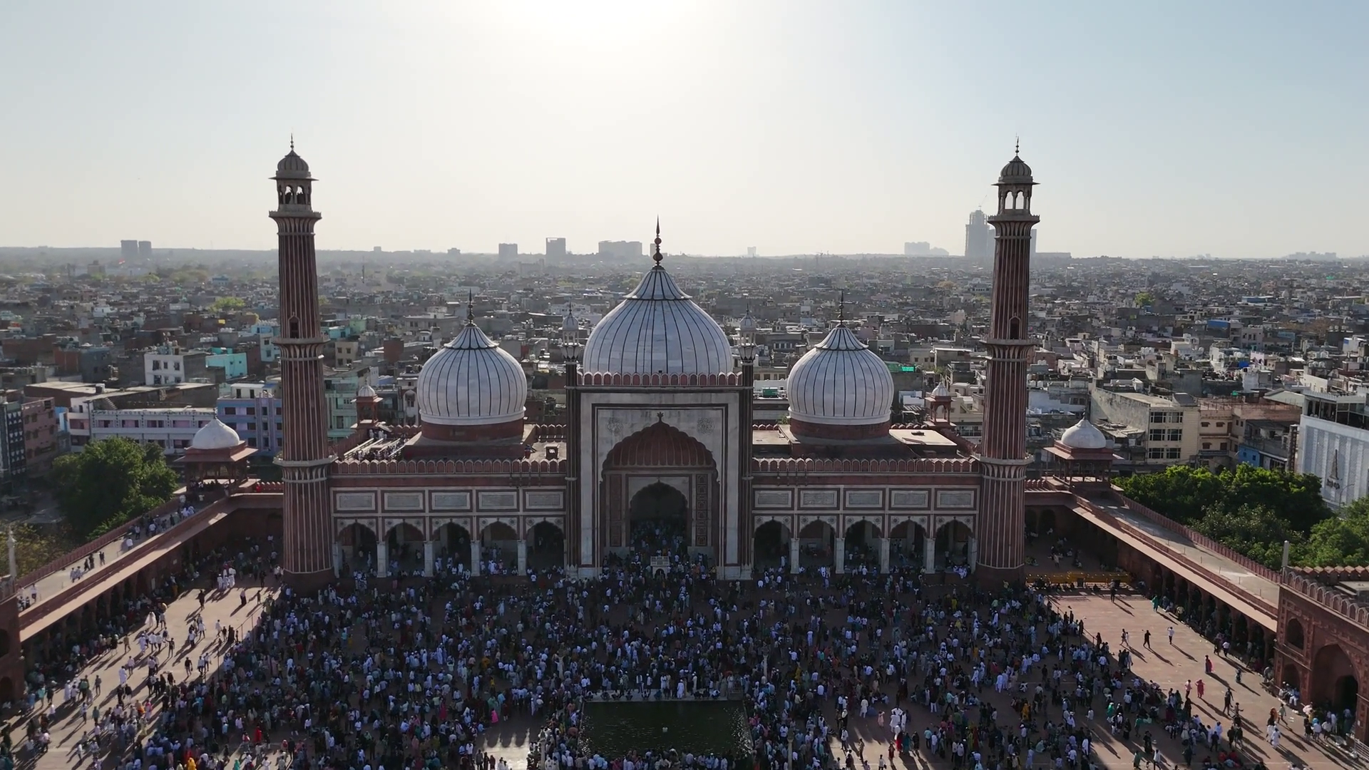 4k Aerial Drone Footage Of Jama Masjid Stock Footage SBV-352744247 ...