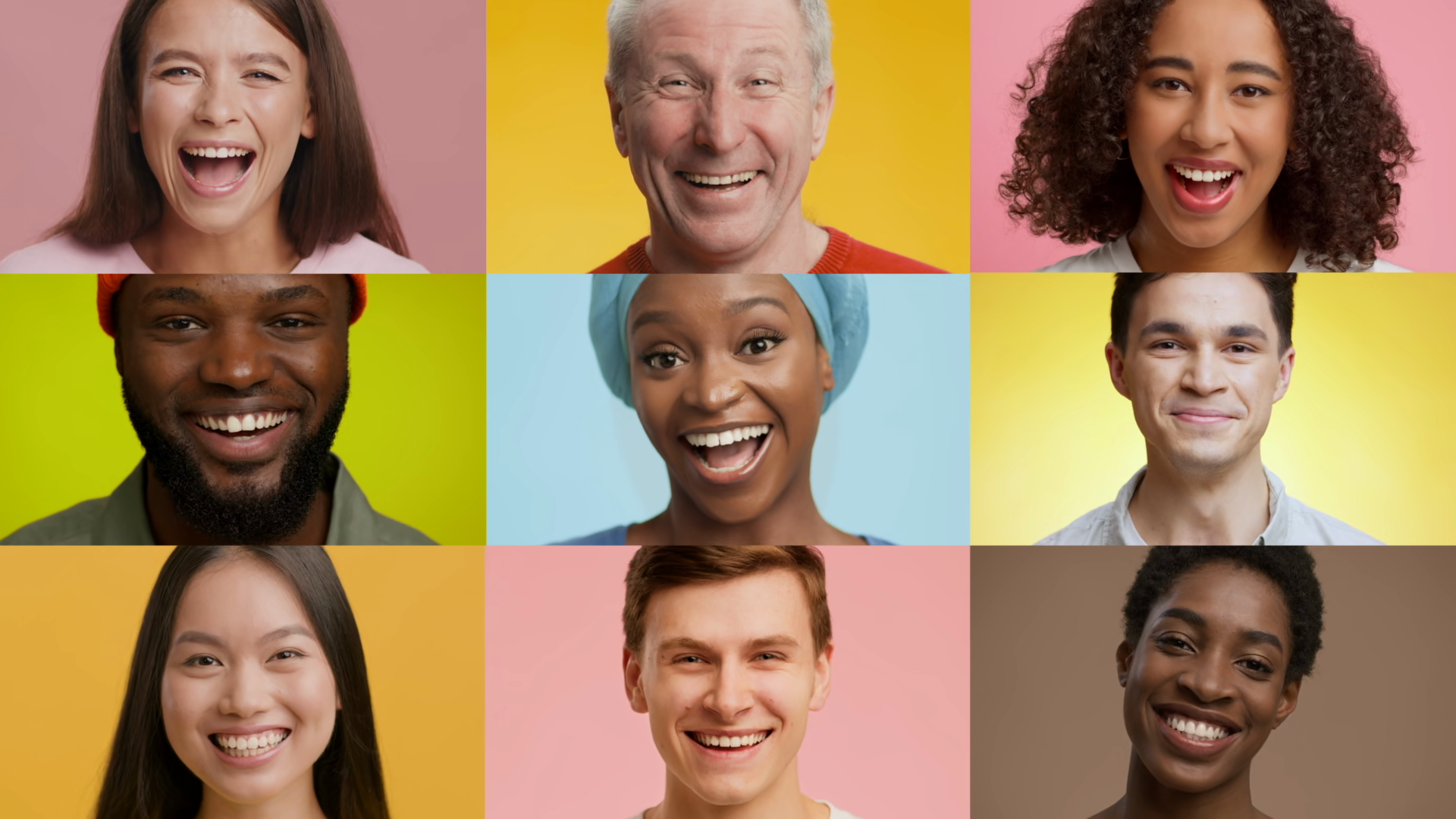 A Collection Of Nine Portraits Featuring Stock Footage SBV-353632967 ...