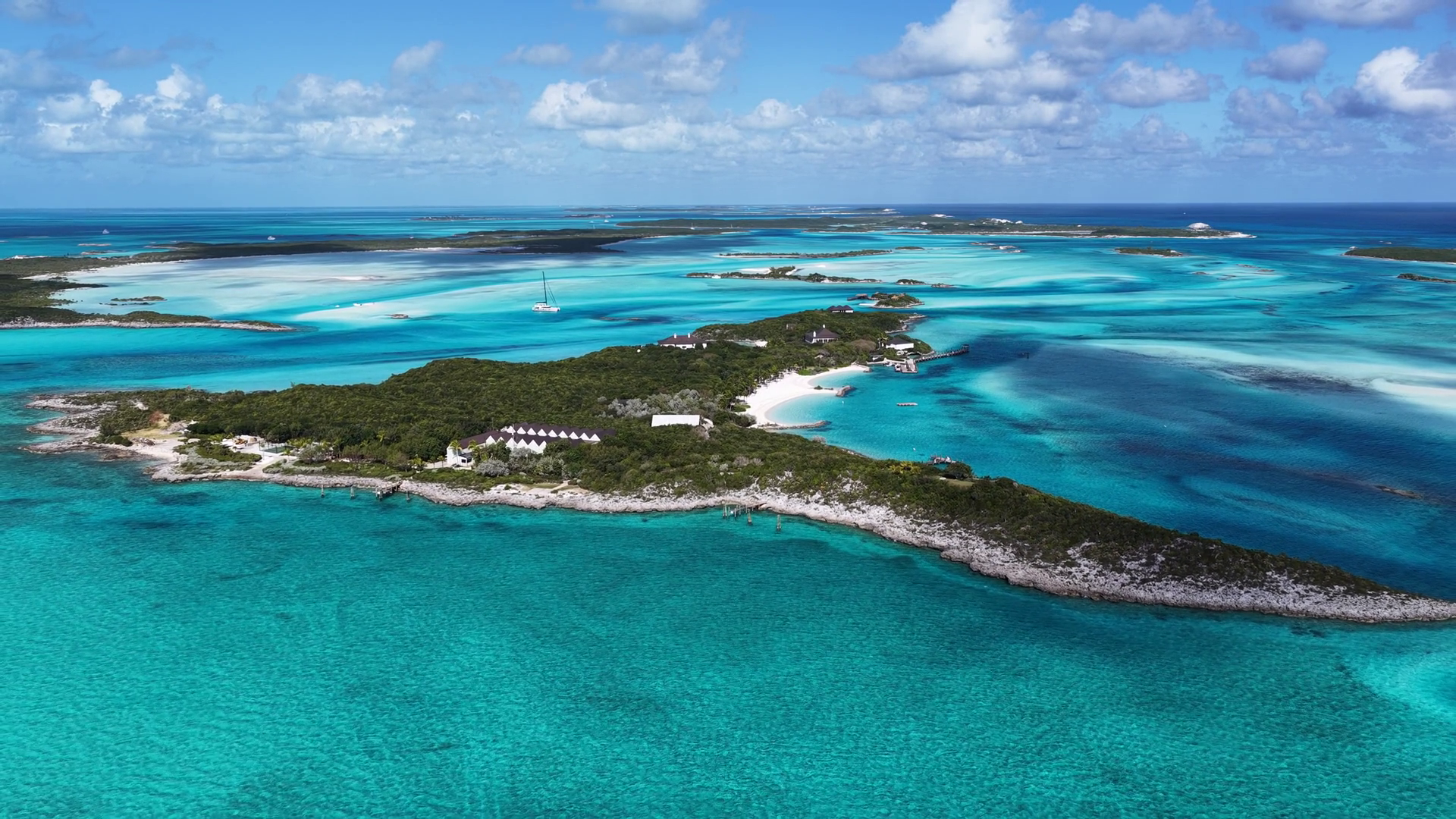 Exuma Skyline At Exuma Islands In Black Stock Footage SBV-353414762 ...