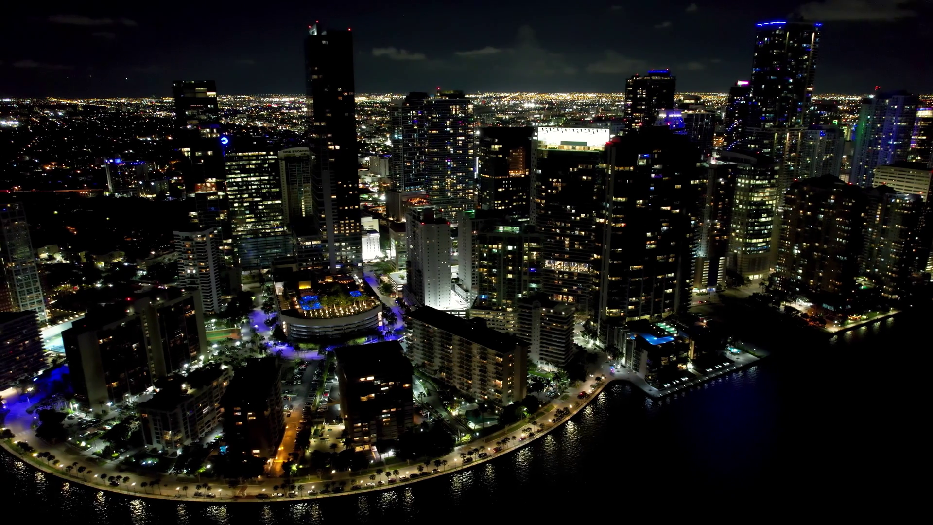 Nightscape In Miami Florida United States Stock Footage SBV-352211434 ...