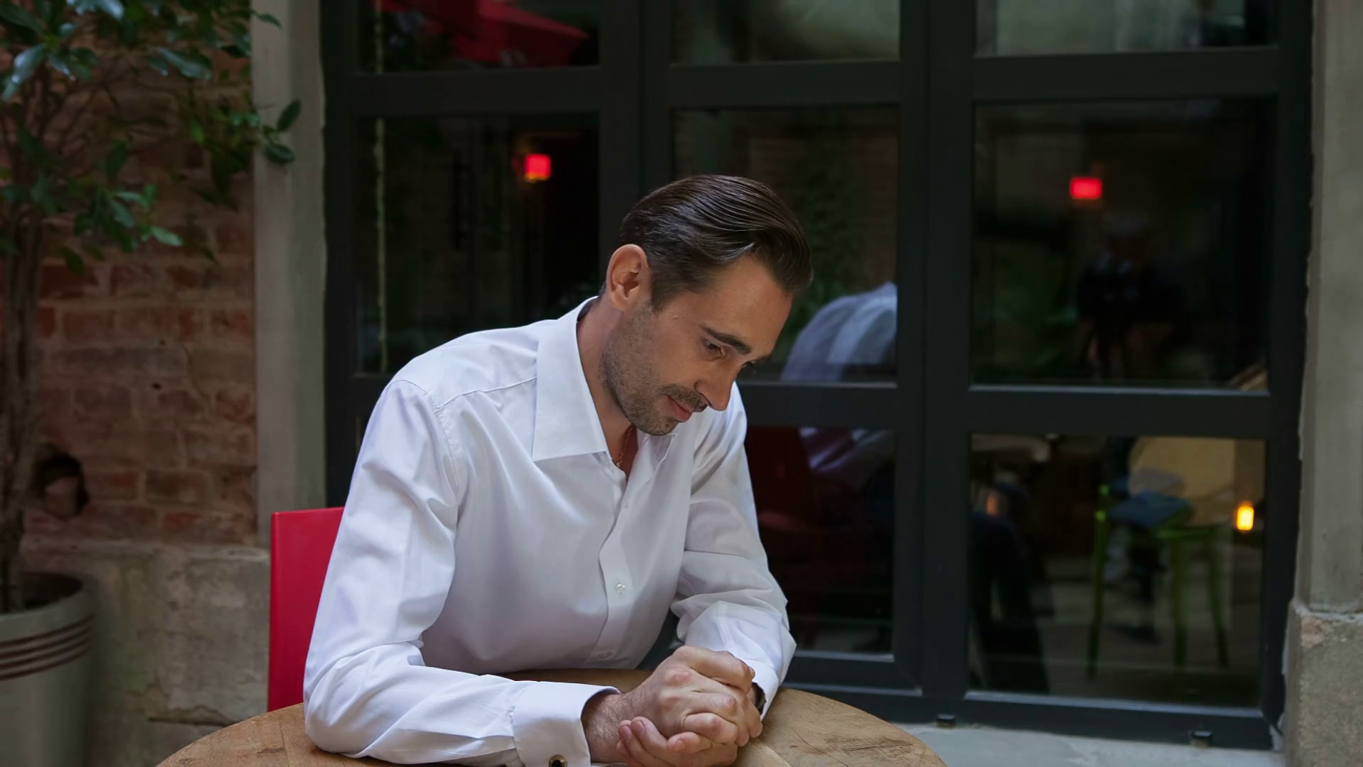 Ironic Laughter Of Man In White Shirt Stock Footage SBV-347617316 ...
