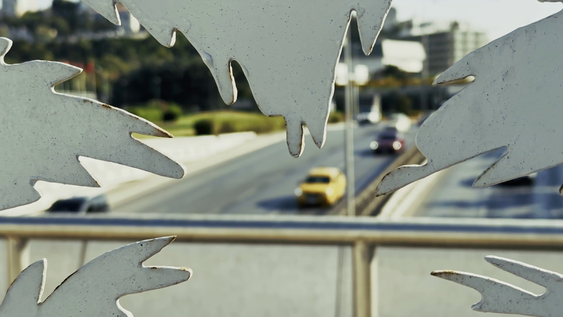 Vehicle Traffic Visible Through Gap Between Stock Footage SBV-352604181 ...