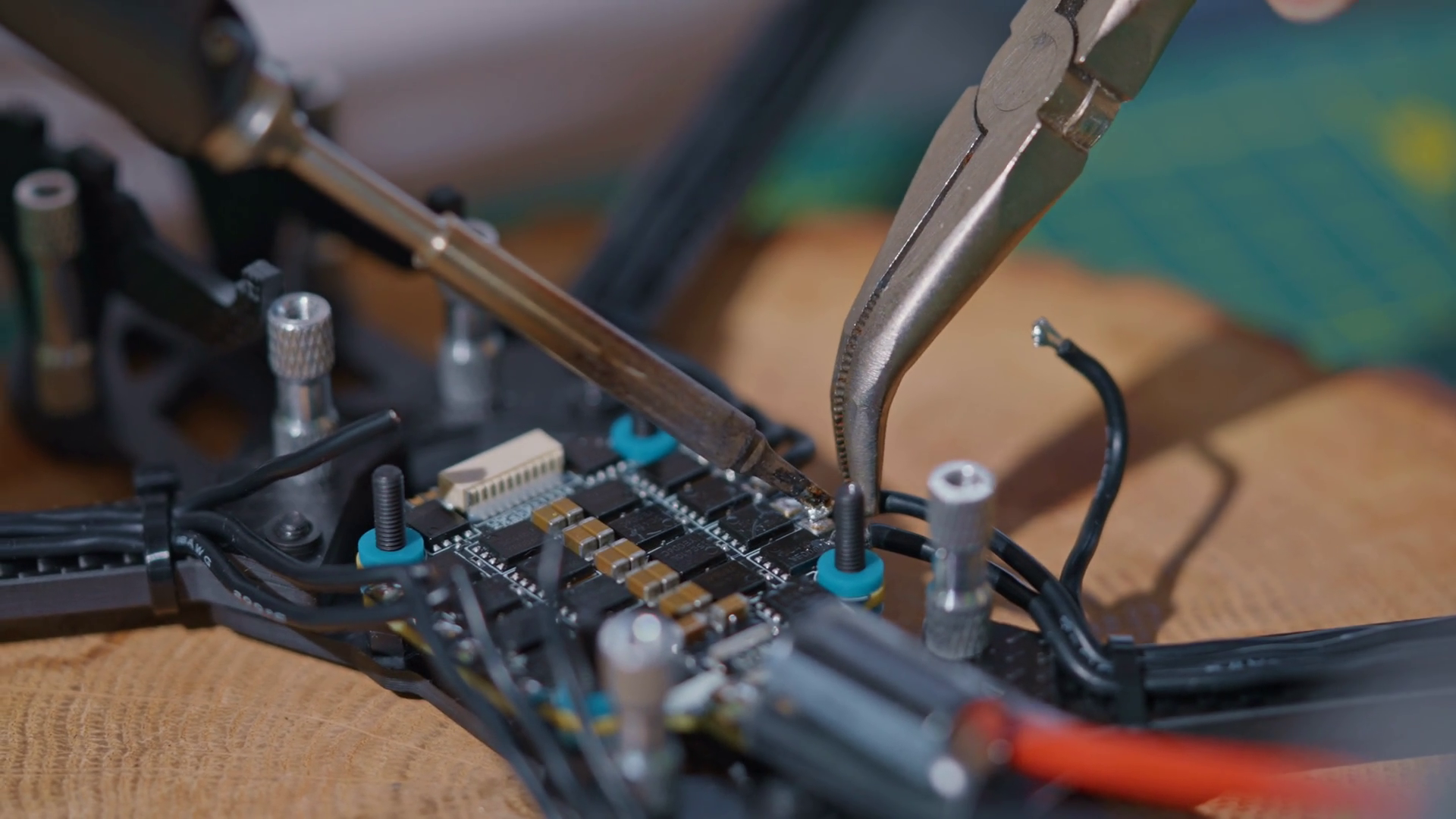 A Woman Holding Soldering Iron Heated Stock Footage SBV-347714732 ...
