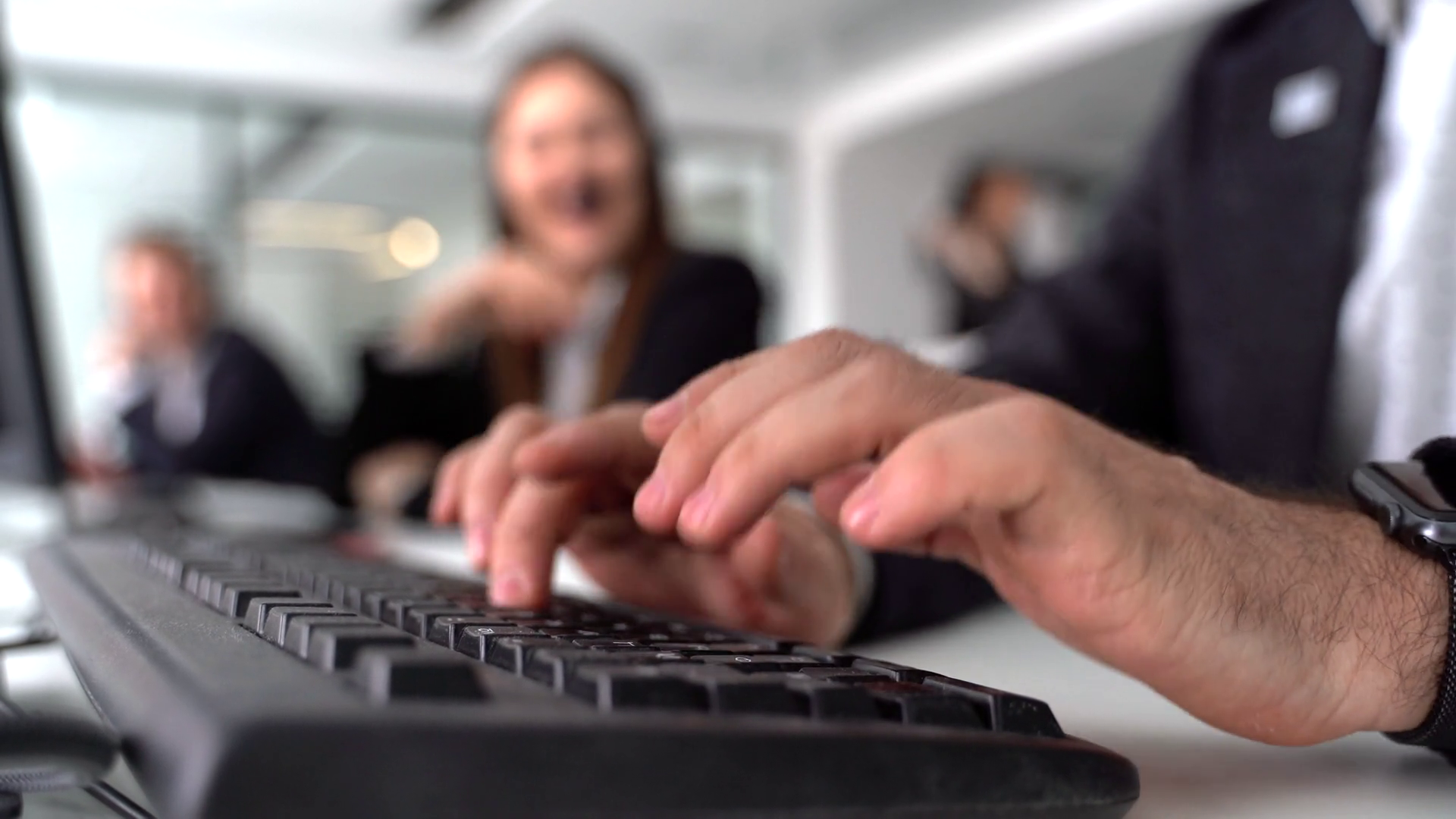 Hands Typing On Computer Close-up Call Stock Footage SBV-338290073 ...