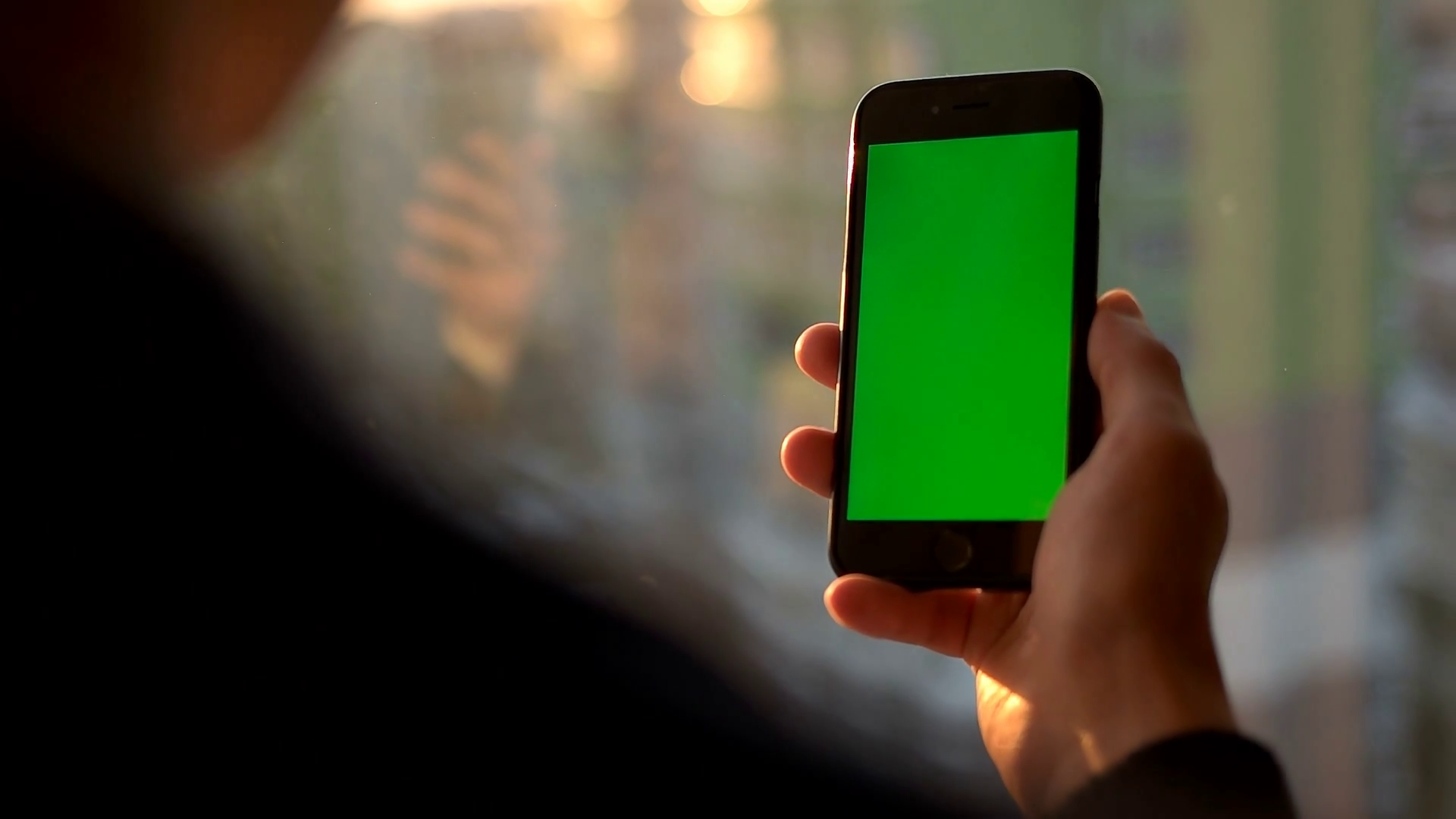 Male Hand Holding Smart Phone With Green Stock Footage SBV-314713867 ...