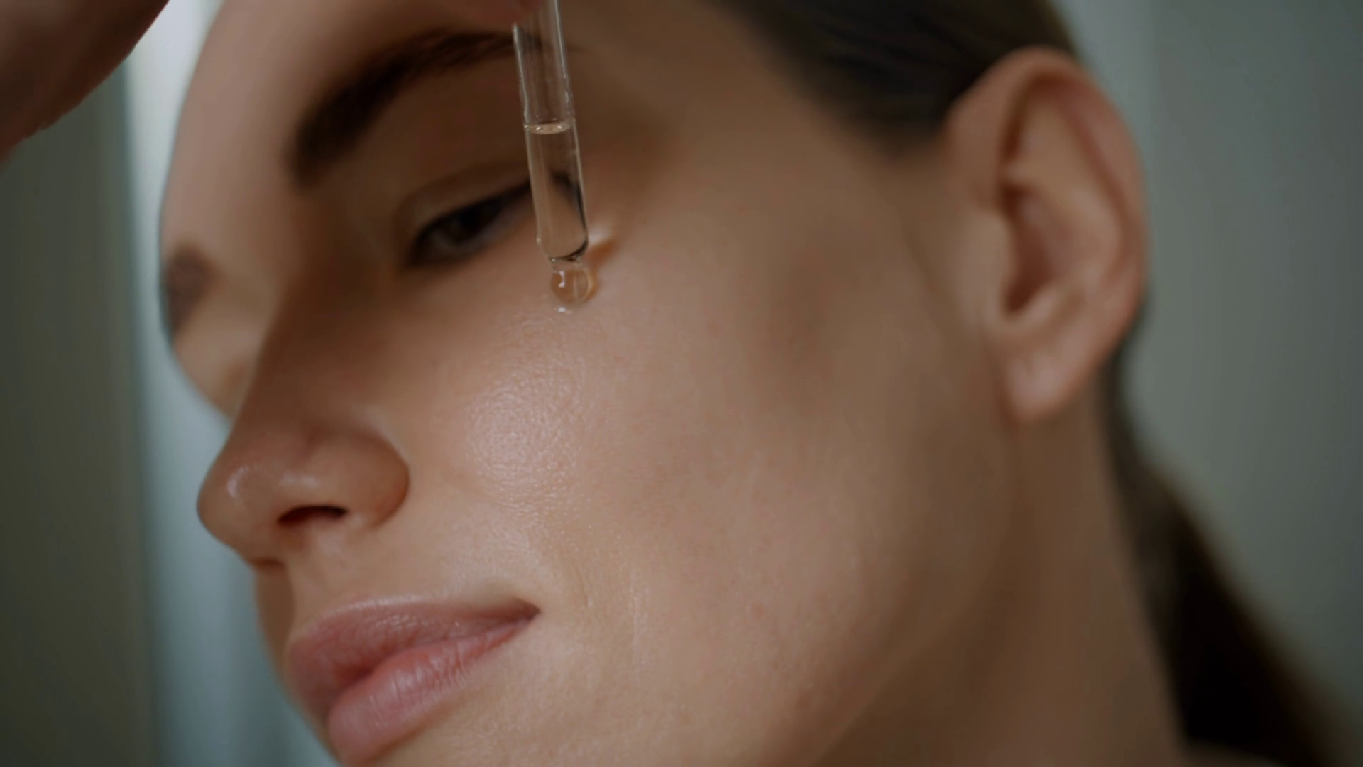 Woman Dropping Skincare Liquid On Face Stock Footage SBV-349323211 ...