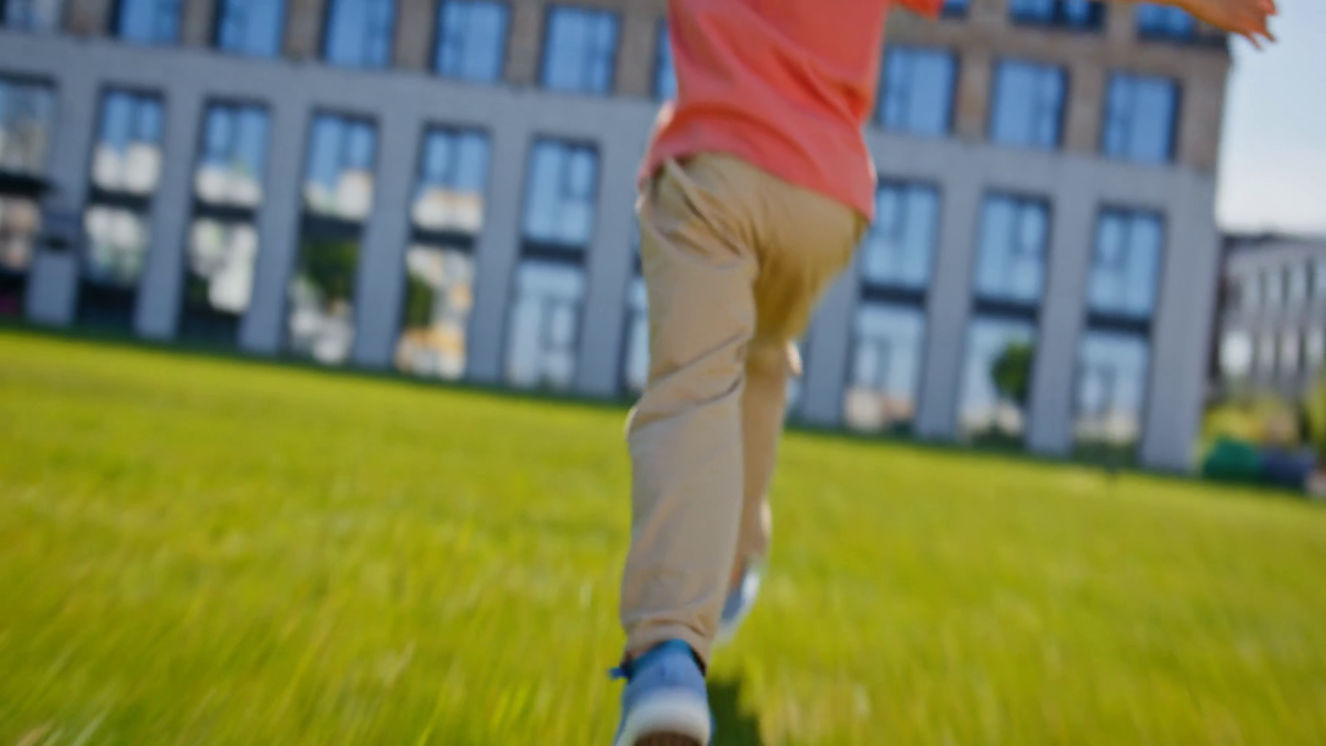 Kid Legs Running Green In Park Closeup Happy Stock Footage SBV ...